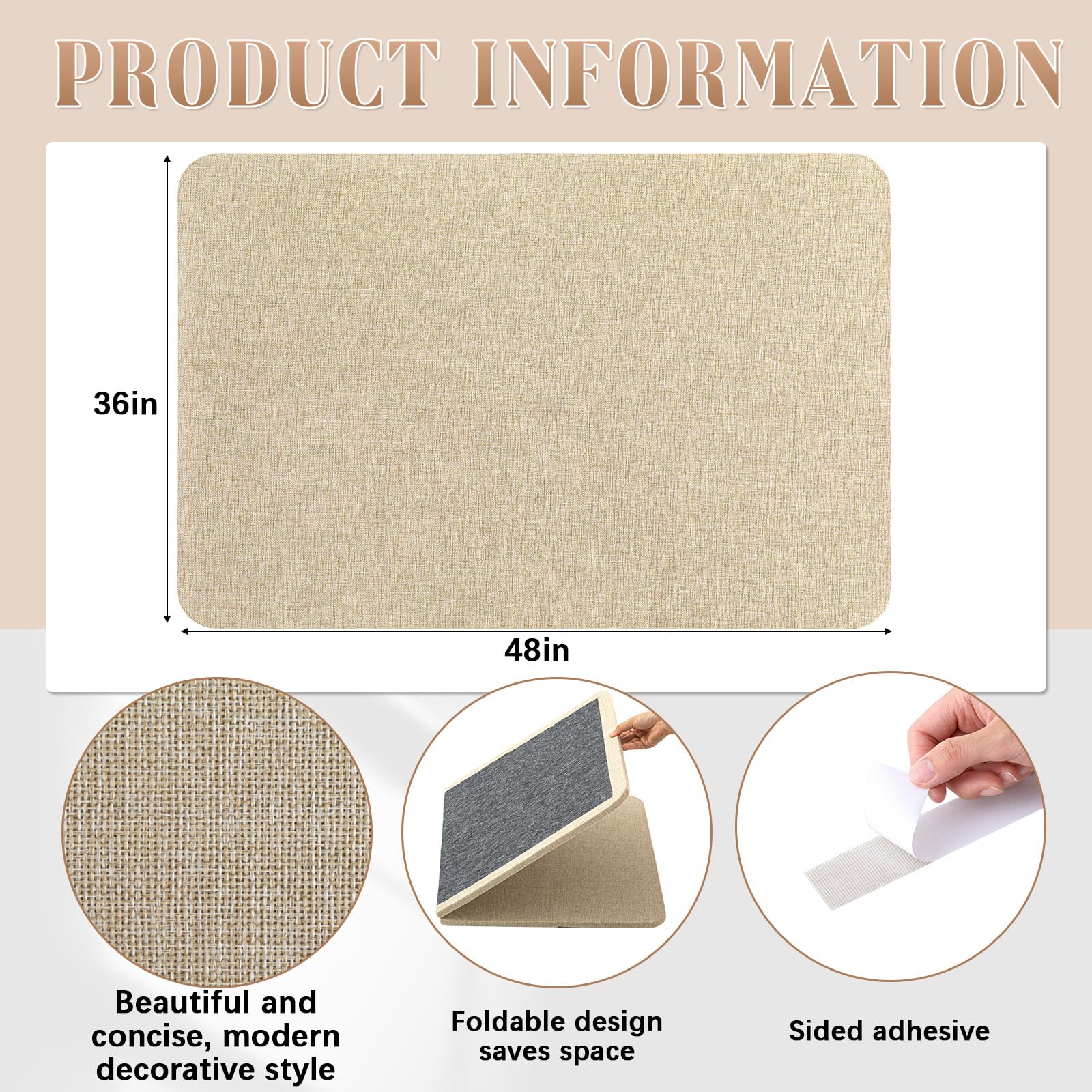 Snapklik.com : Hahafelt 48 X 36Linen Fabric Bulletin Board Pinboard For ...