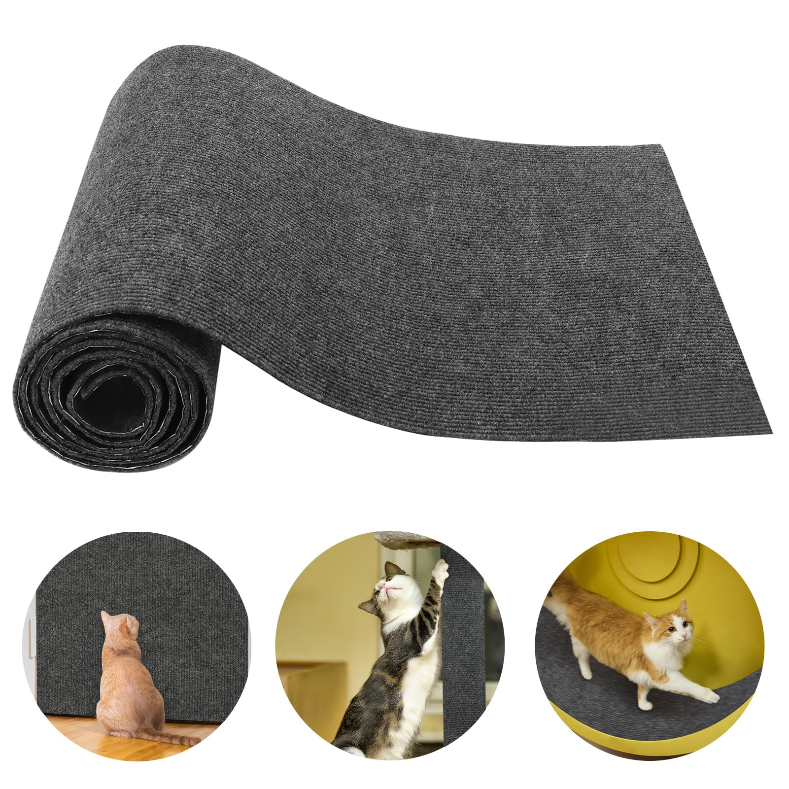 40x200cm Cat Scratching Mat, Self-Adhesive Scratch Pad Cat Furniture ...