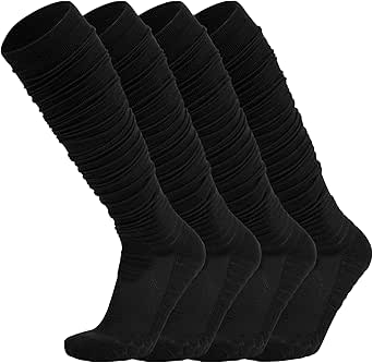 Hotfiary Scrunch Socks Football 2 Pairs Extra Long Padded Mens Youth ...