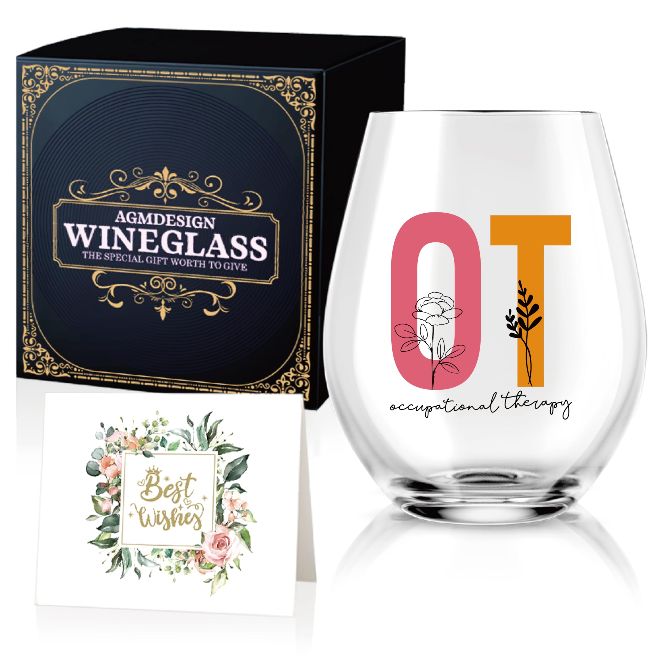 Amazon.com | AGMDESIGN Funny Occupational Therapy Wine Glass Gifts ...