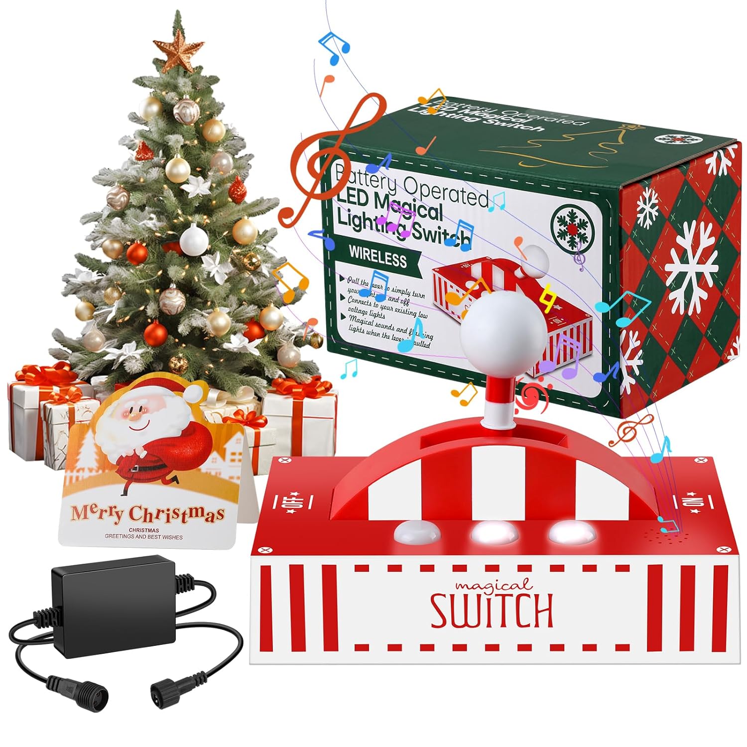 Narremcoy Magical Switch Christmas Tree Light Switch – Battery Operated ...