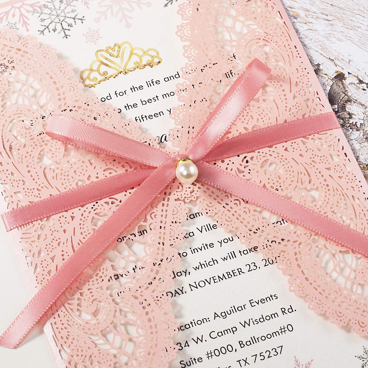 Pink And Burlap Wedding Invitations