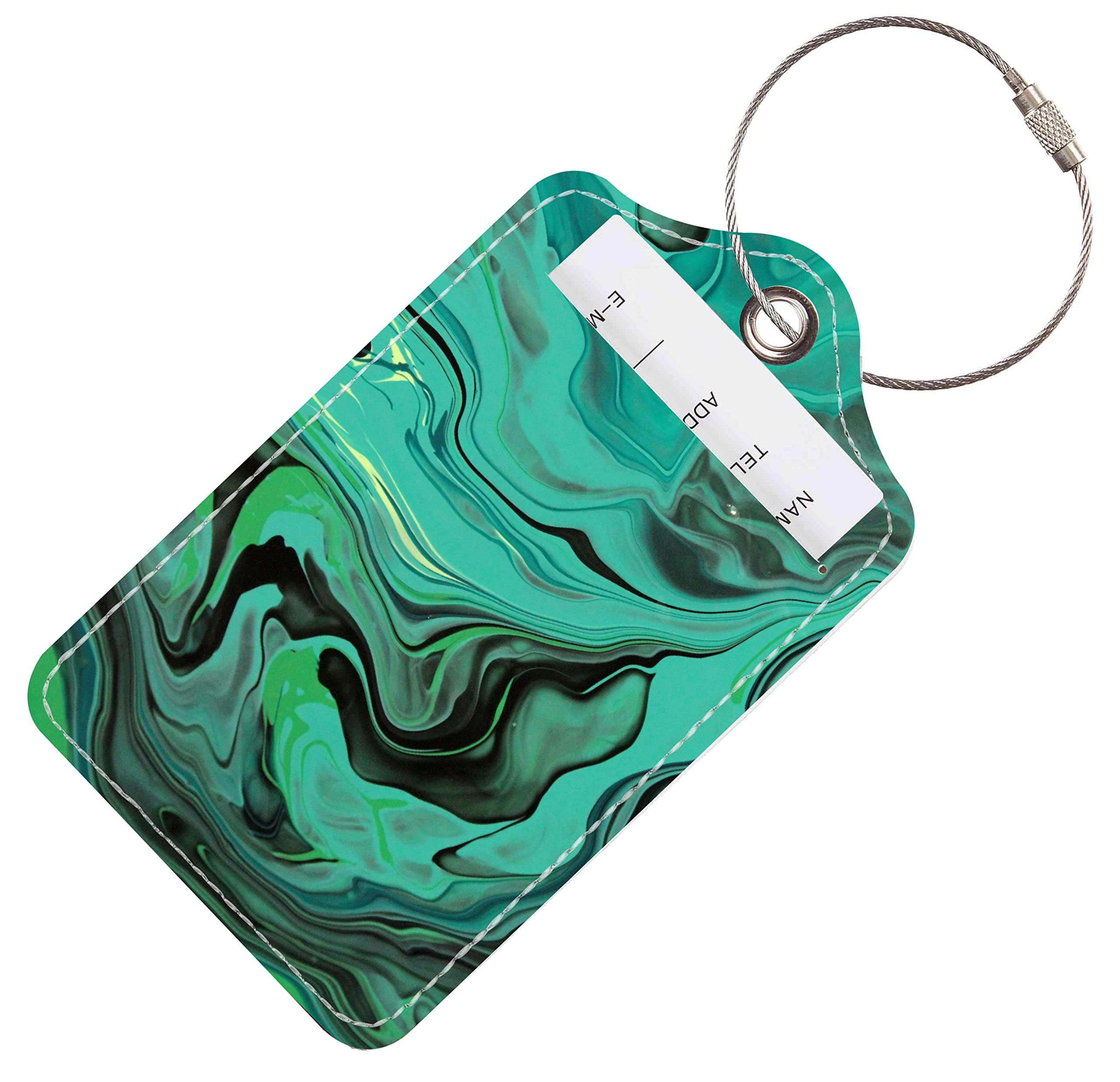 Snapklik.com : Luggage Tags For Suitcases, 2 Pack Cute PU Leather ...