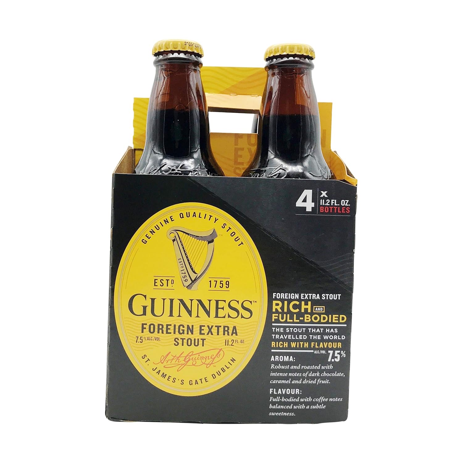 Amazon.com: Guinness Botella Fes, 7.5% Abv, 4 onzas, 4 Ct : Hogar y Cocina