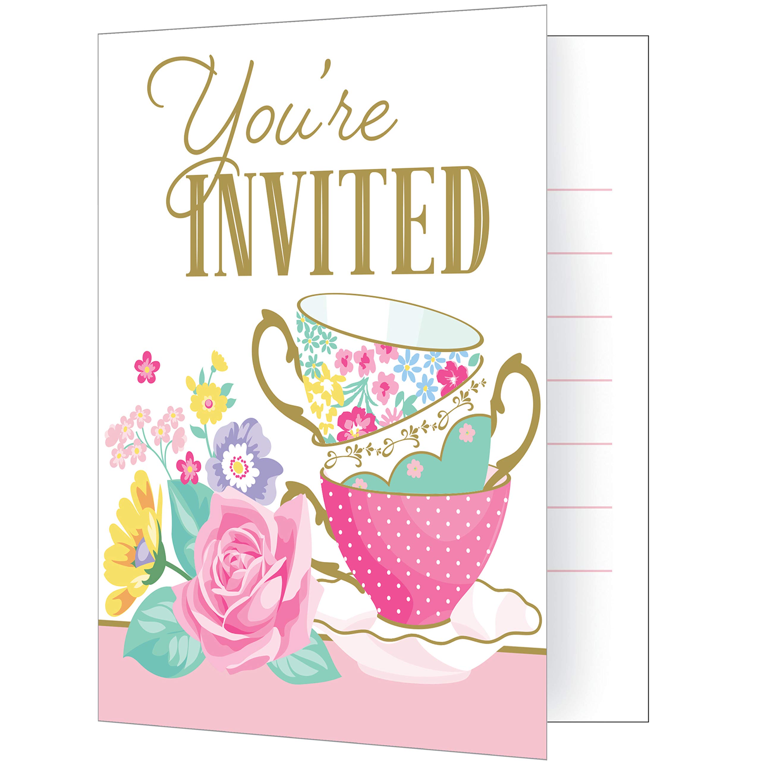 Amazon.com: Creative Converting 340144 Floral Tea Party Foldover ...