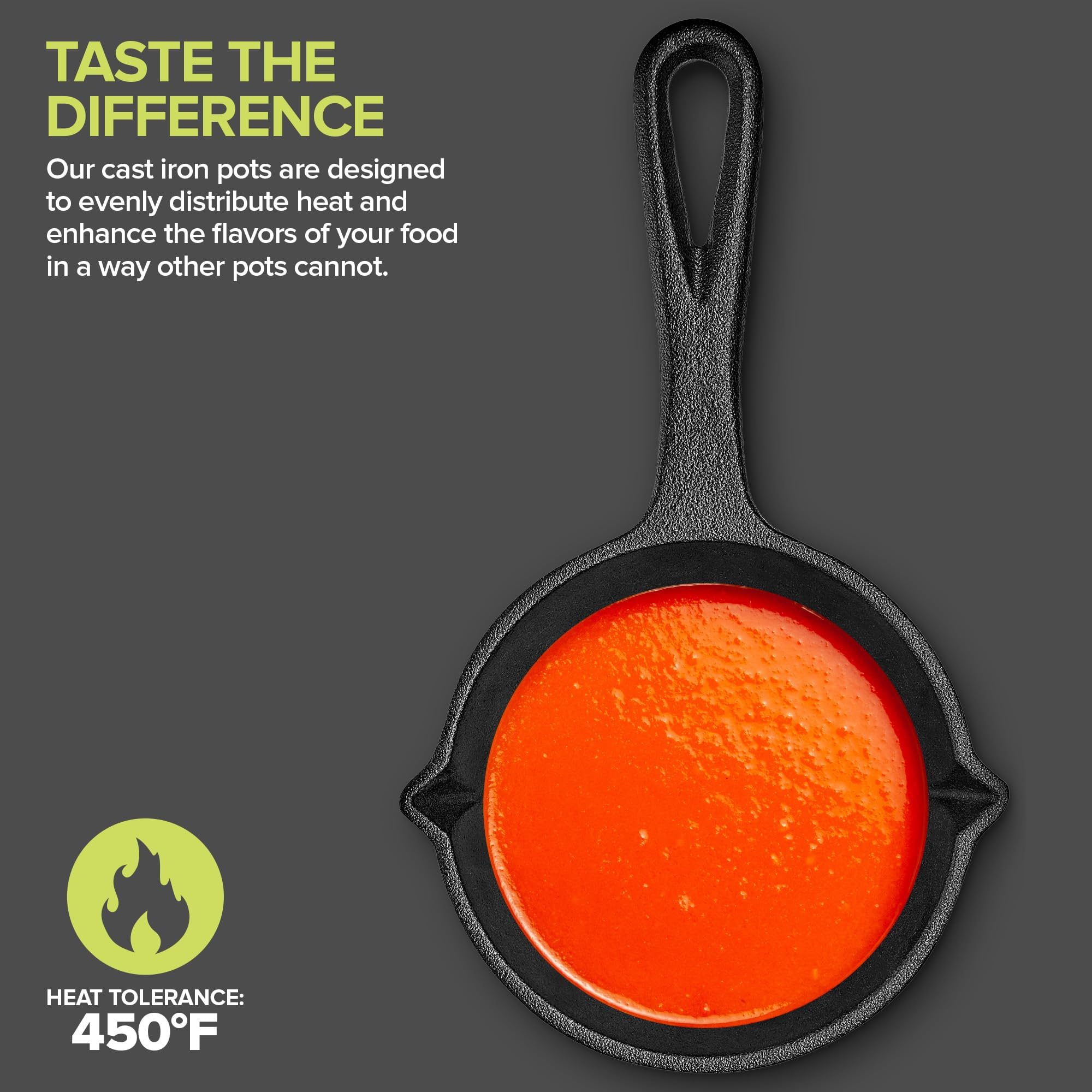 Snapklik.com : Modern Innovations Cast Iron Melting Pot For Grill Cooking