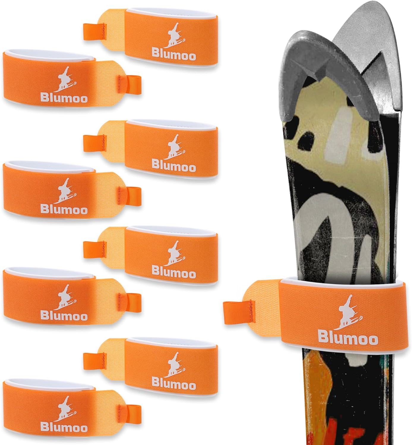 Amazon.com: 8 Pieces Ski Fastener Straps Adjustable Carrier Strap Ski ...