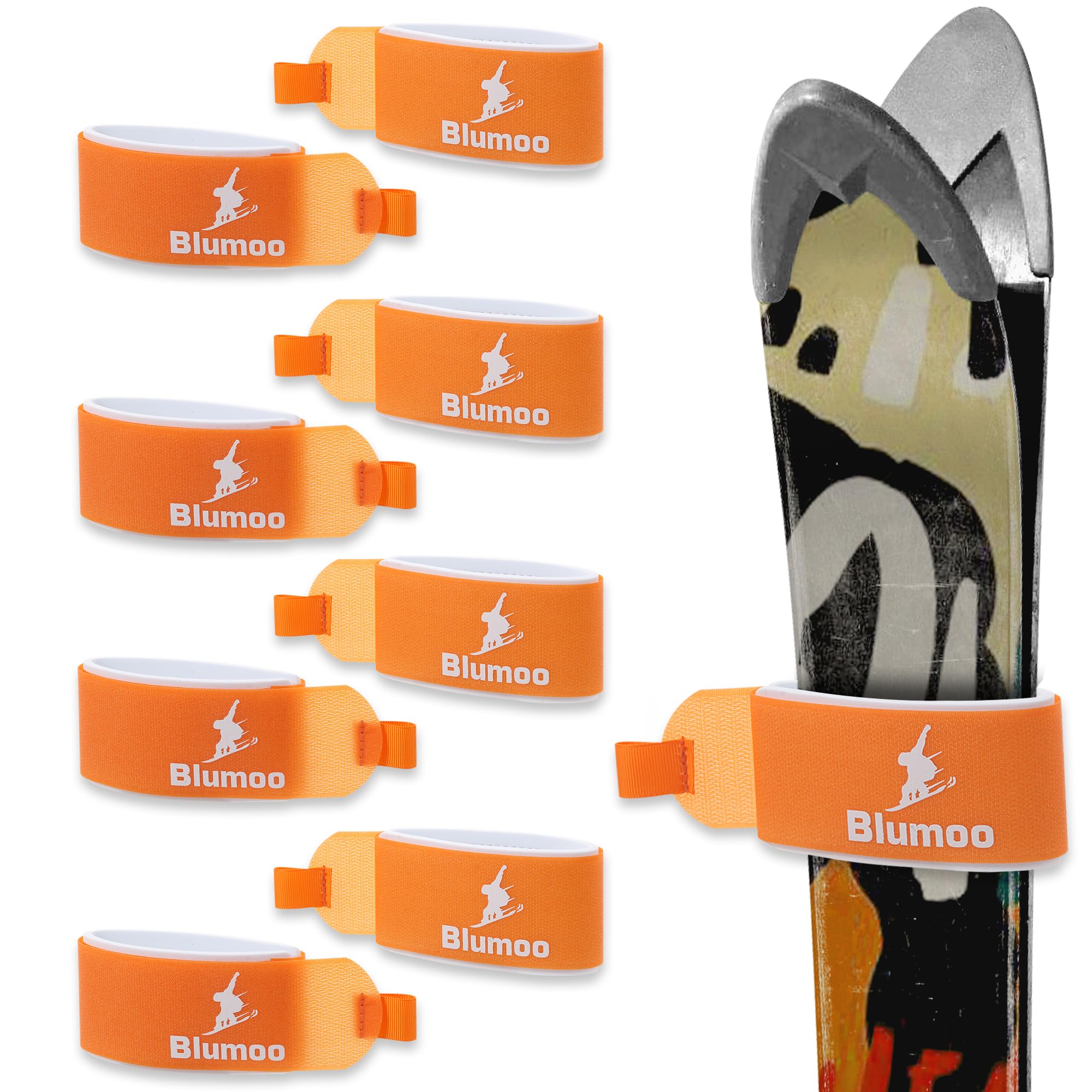 Amazon.com: 8 Pieces Ski Fastener Straps Adjustable Carrier Strap Ski ...