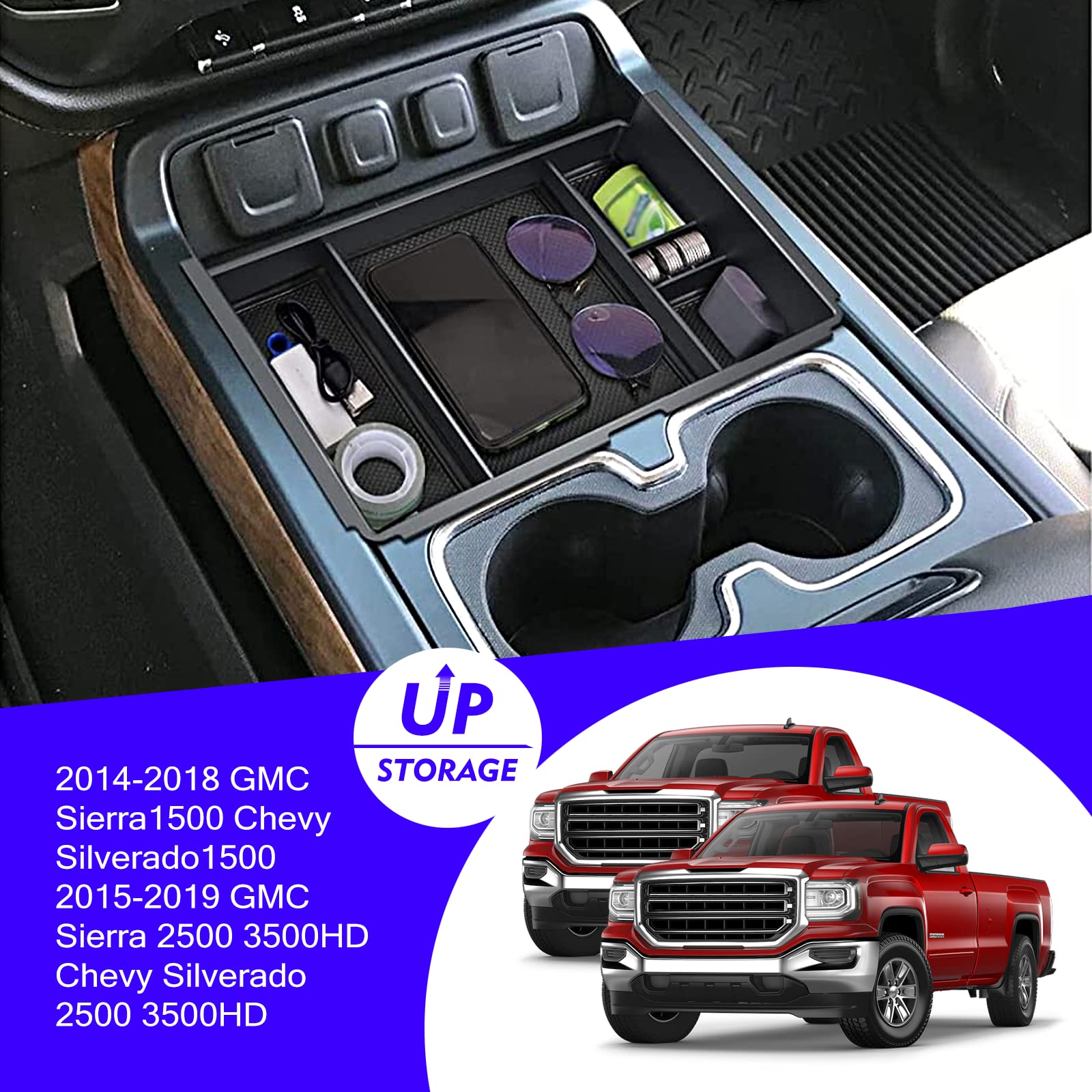 Snapklik.com : XXCIWP Center Console Organizer For 2014-2018 GMC Sierra ...
