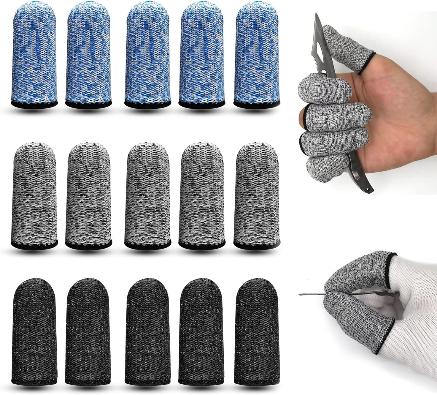 15pcs Anti-Cutting Finger Covers, Reusable Finger Protection Covers ...
