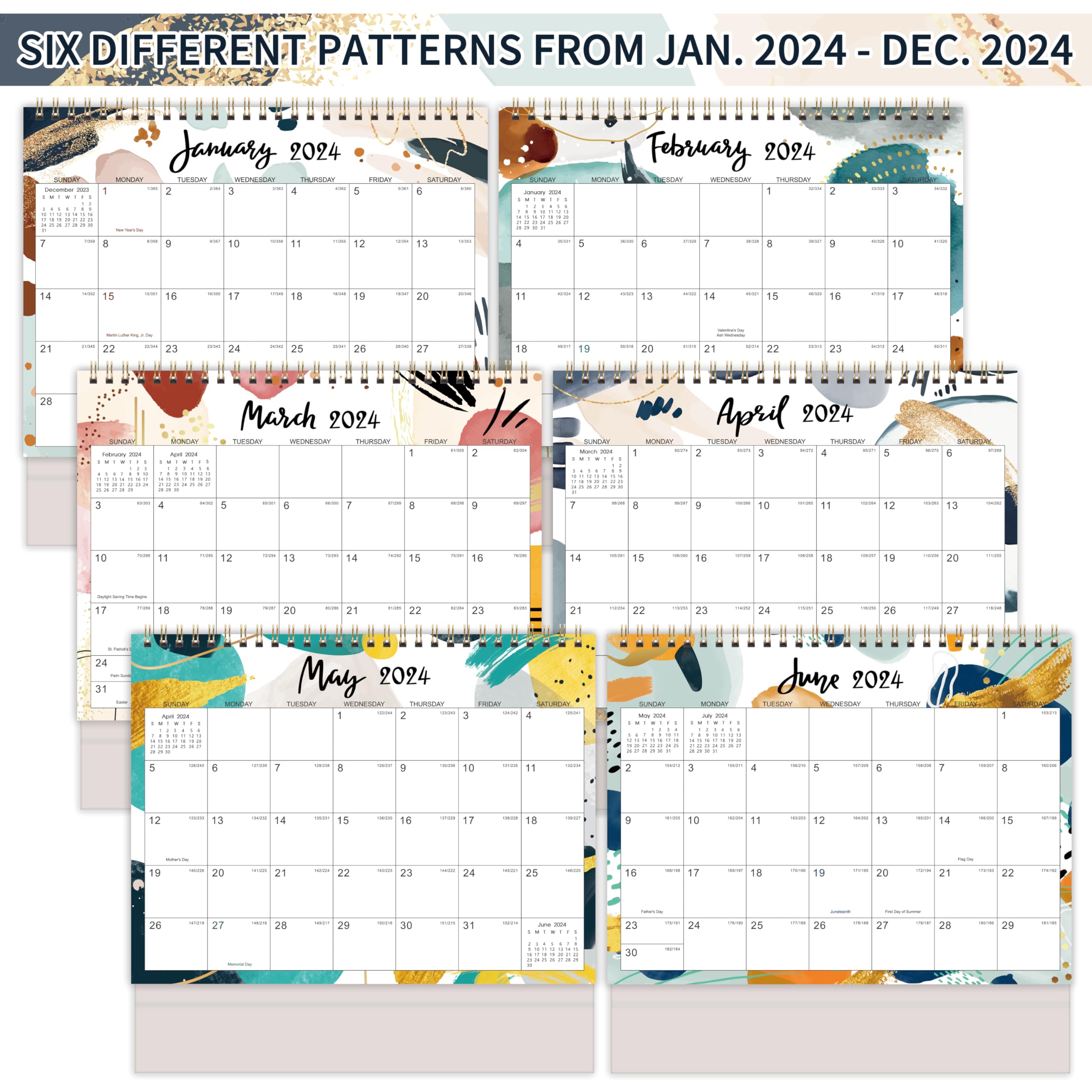 Snapklik.com : 2024 Desk Calendar - Standing Flip Desktop Calendar 2024 ...