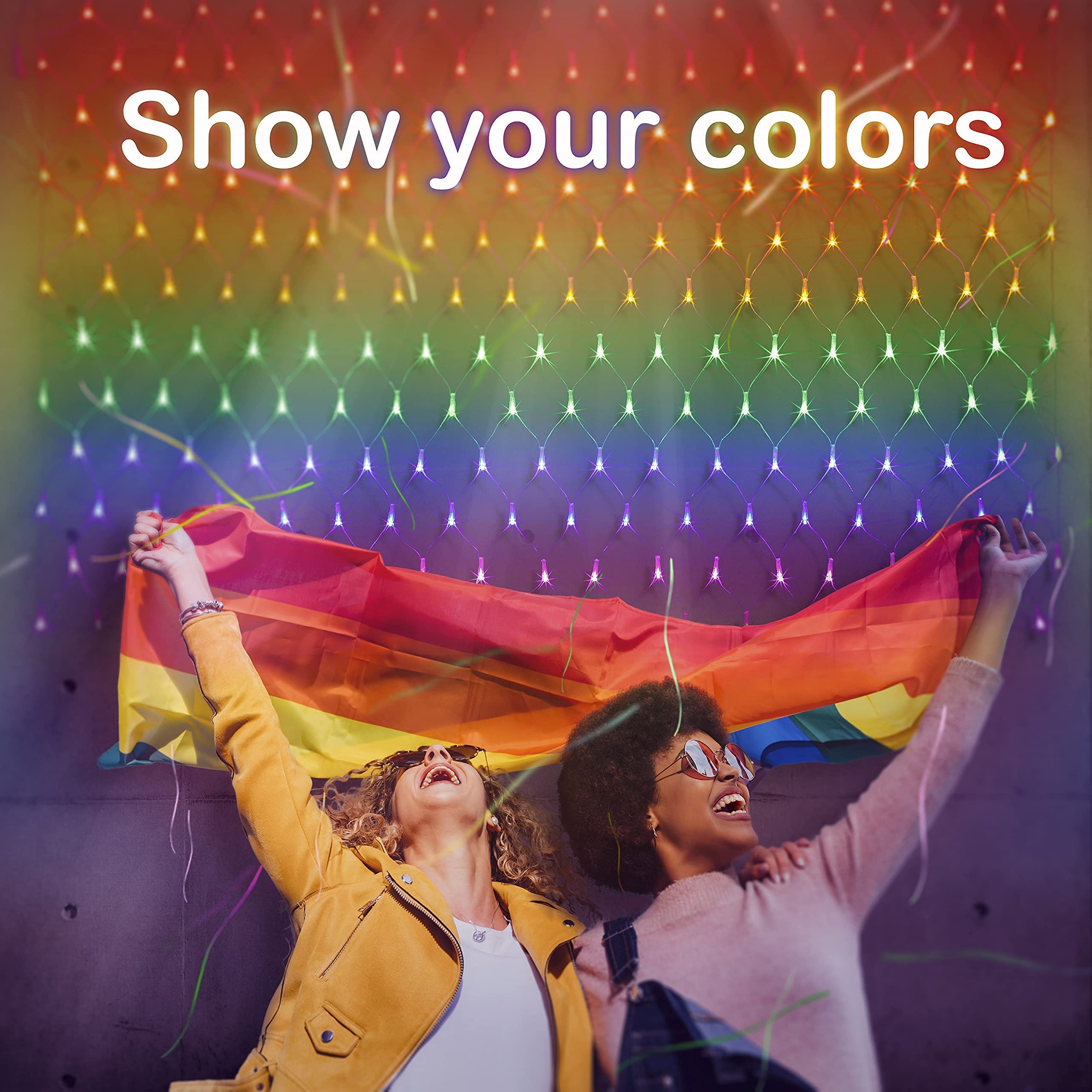 KOWBOX | Pride Flag NET Lights | LED Pride Flag | LGBT Flag | Pride ...