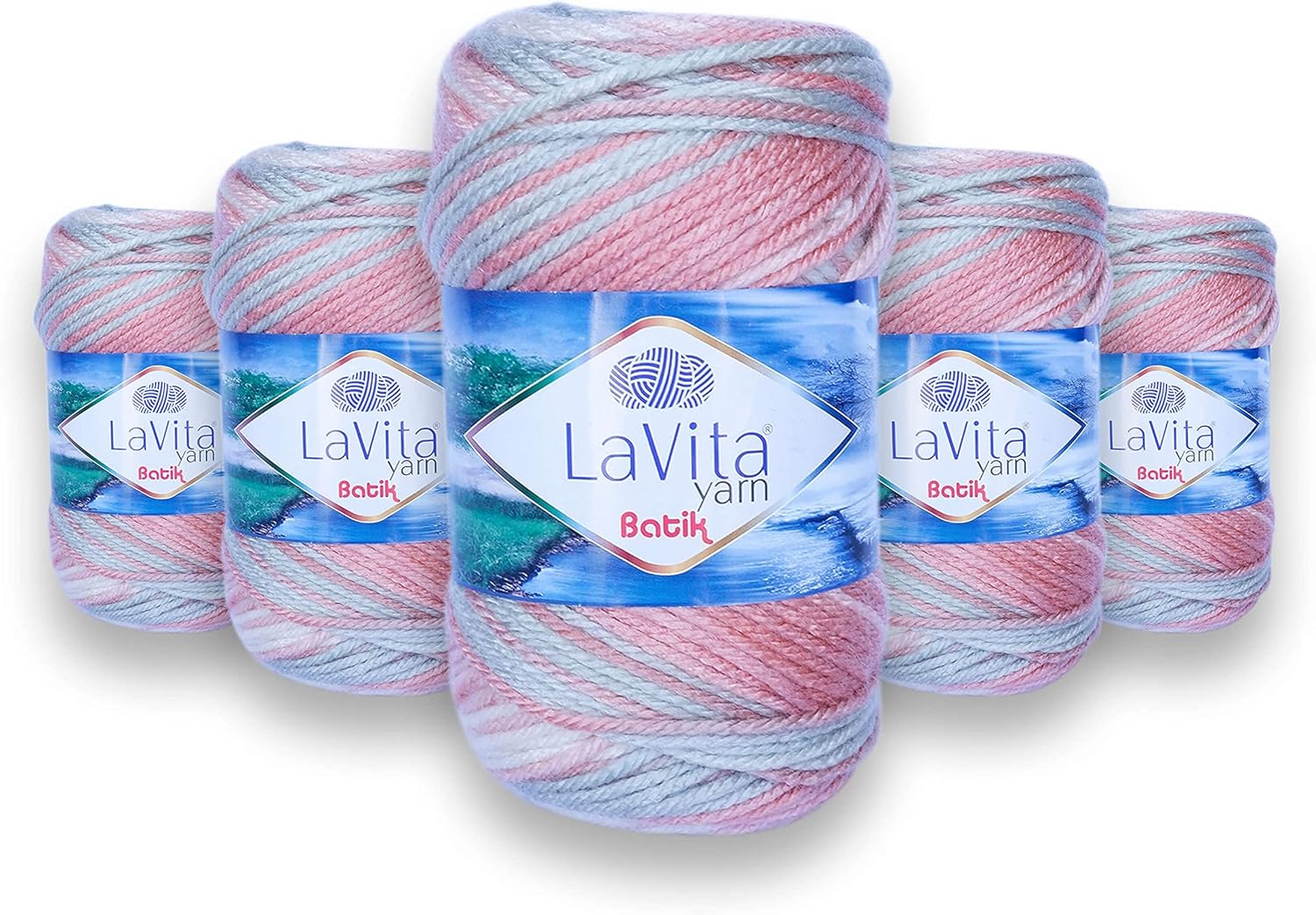 LaVita Yarn Batik Hand Knitting Yarn, Wool 5-Pieces Pack, 100% Acrylic ...