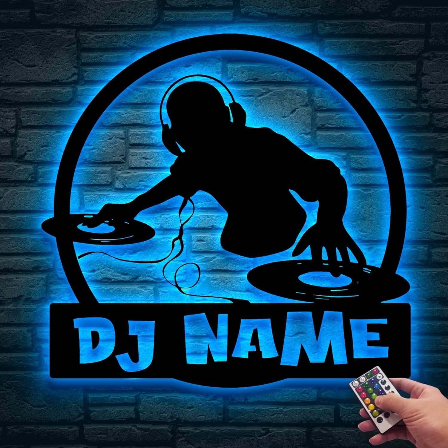 Amazon.com: Custom Name DJ Player Metal Color with LED Lights ...
