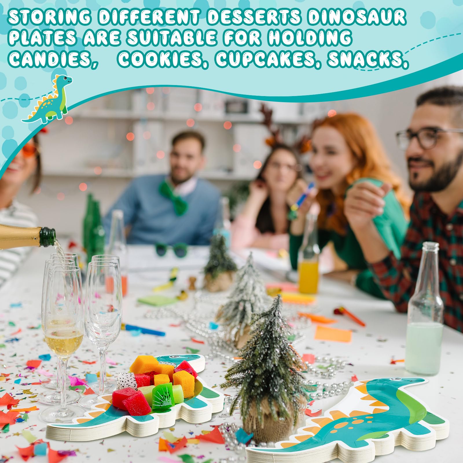 Snapklik.com : Meekoo 24 Pcs Dinosaur Party Paper Plates Dinosaur Theme ...