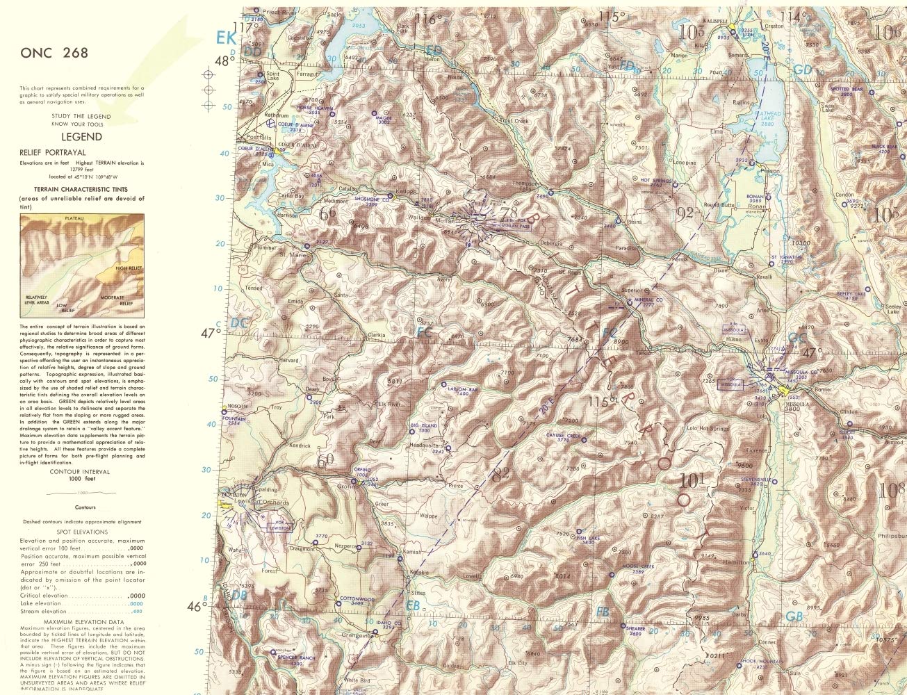 Bitterroot Mountain Range Map