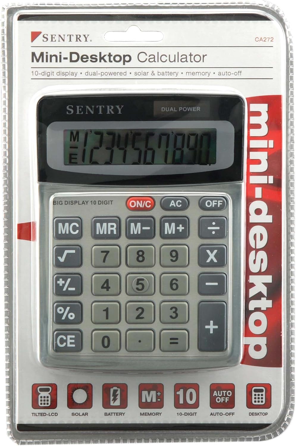 Sentry Mini Desktop Calculator, Silver/Black (CA272) : Amazon.co.uk ...