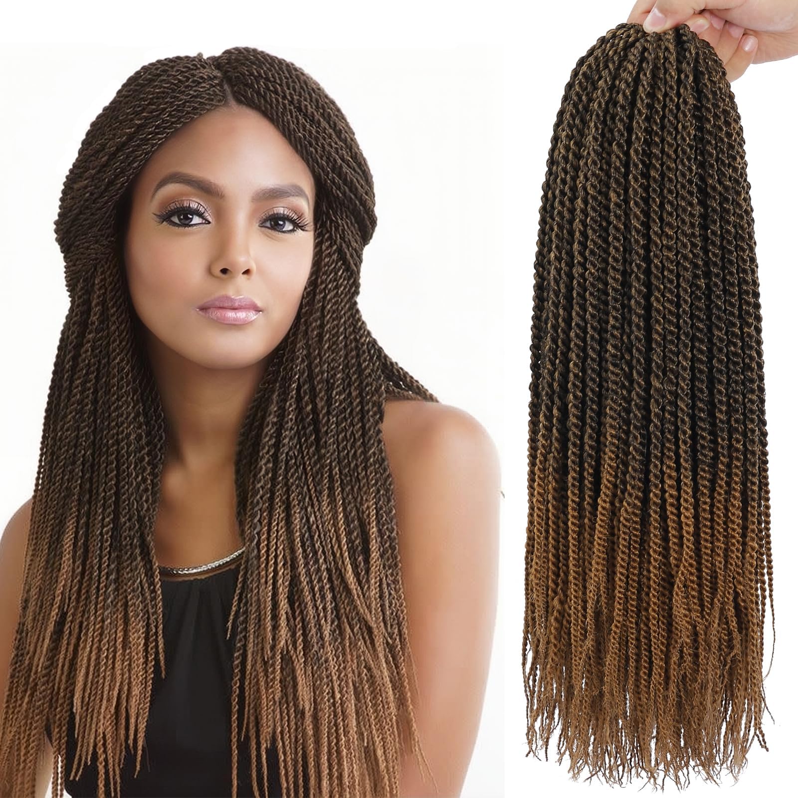 Amazon.com : Crochet Braids Senegalese Twist Crochet Hair 7 Packs Pre ...