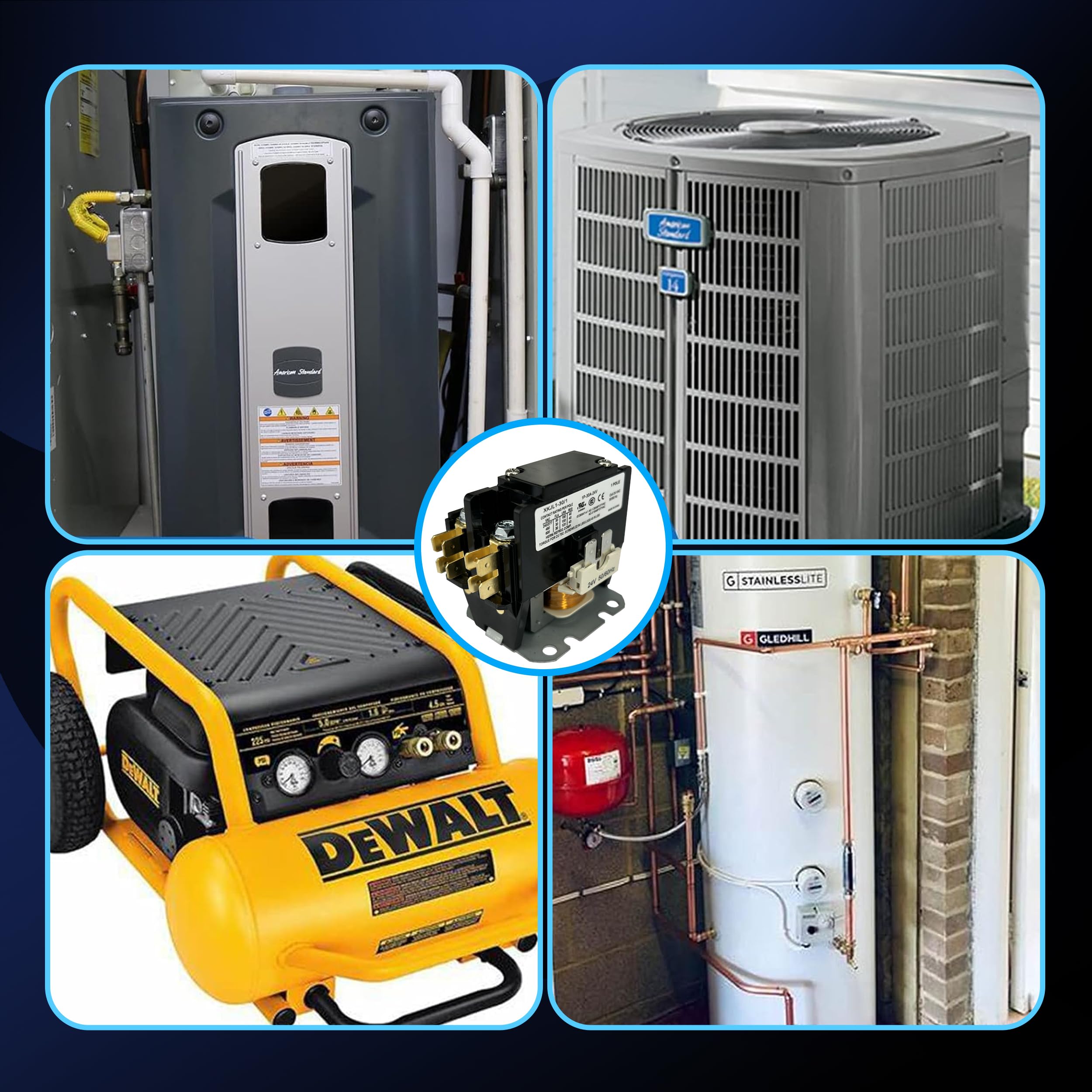 Snapklik.com : HVAC Motor Contactor 1 Pole FLA 30 Amp Coil 24VAC Air ...