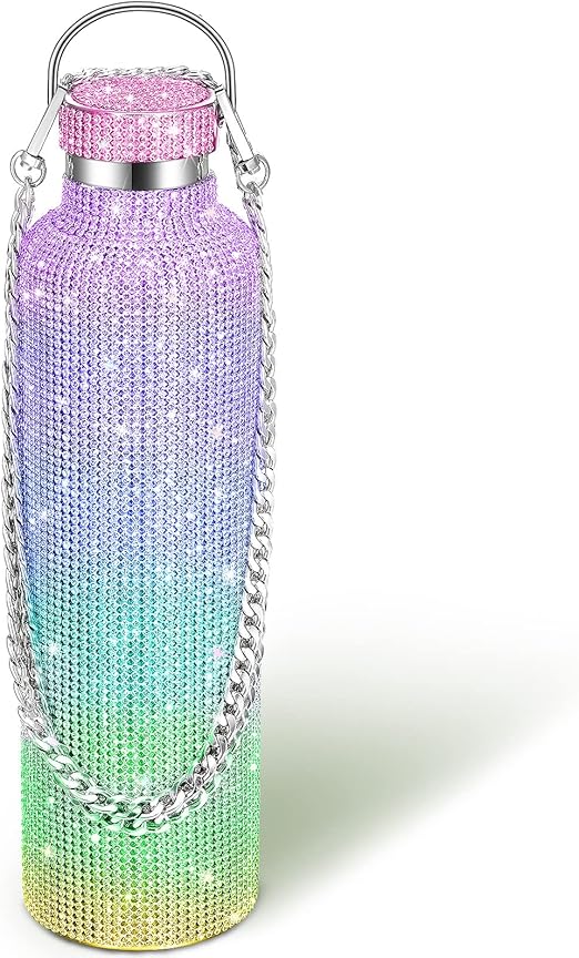 Amazon.com: Geiserailie Diamond Water Bottle Bling Rhinestone Stainless ...