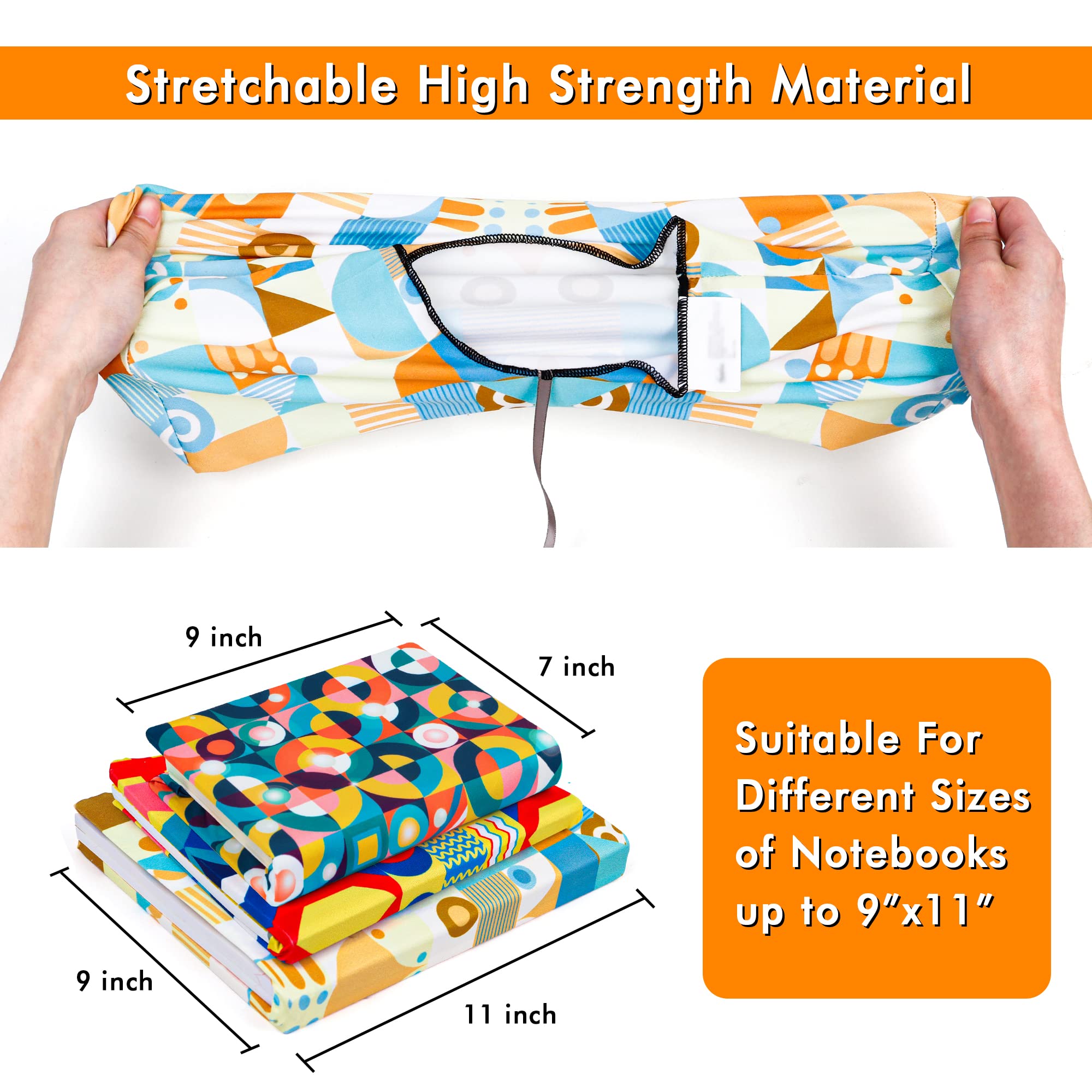 Textbook Cover 7 Pack Jumbo Book Covers, Feela Stretchable Jumbo Fabric ...
