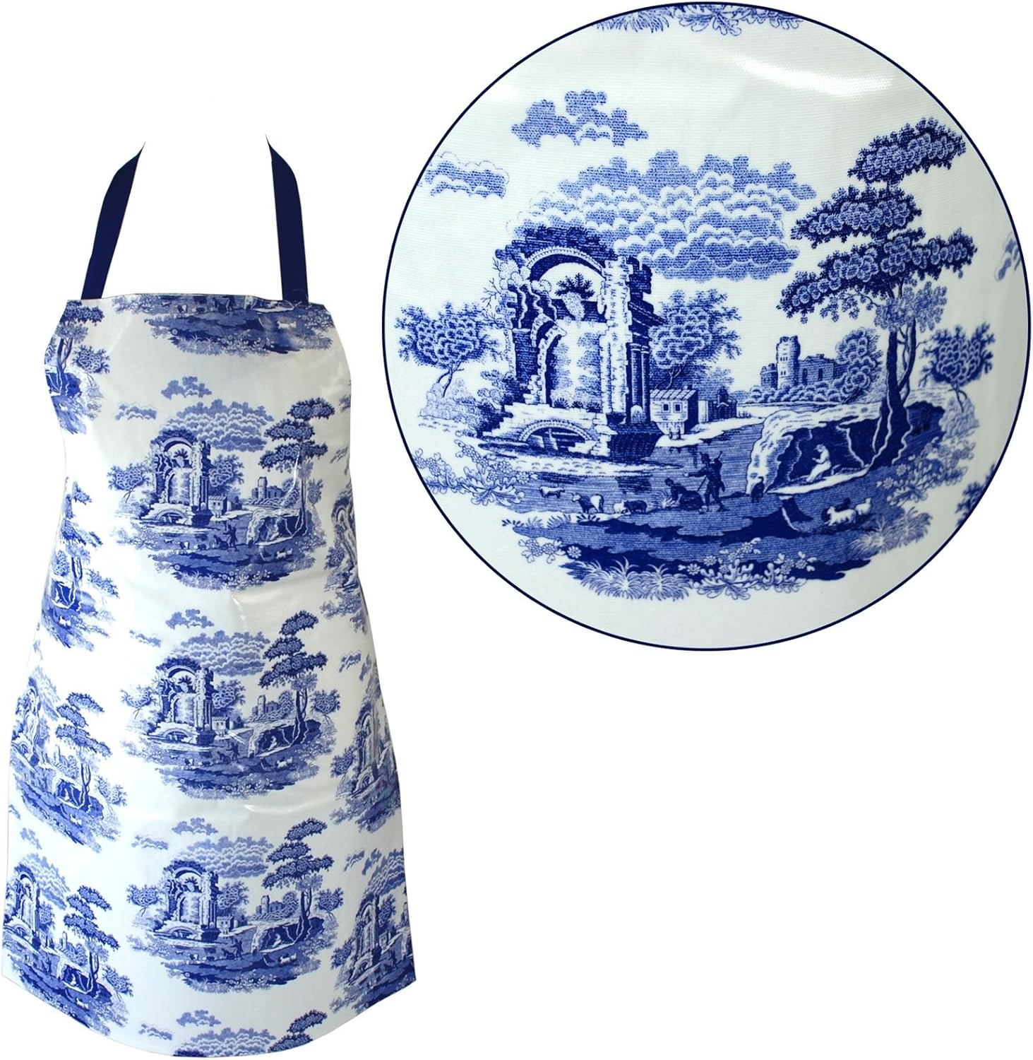 Spode® Original Blue Italian Design PVC Apron - ONE SIZE 59cm (w) x ...