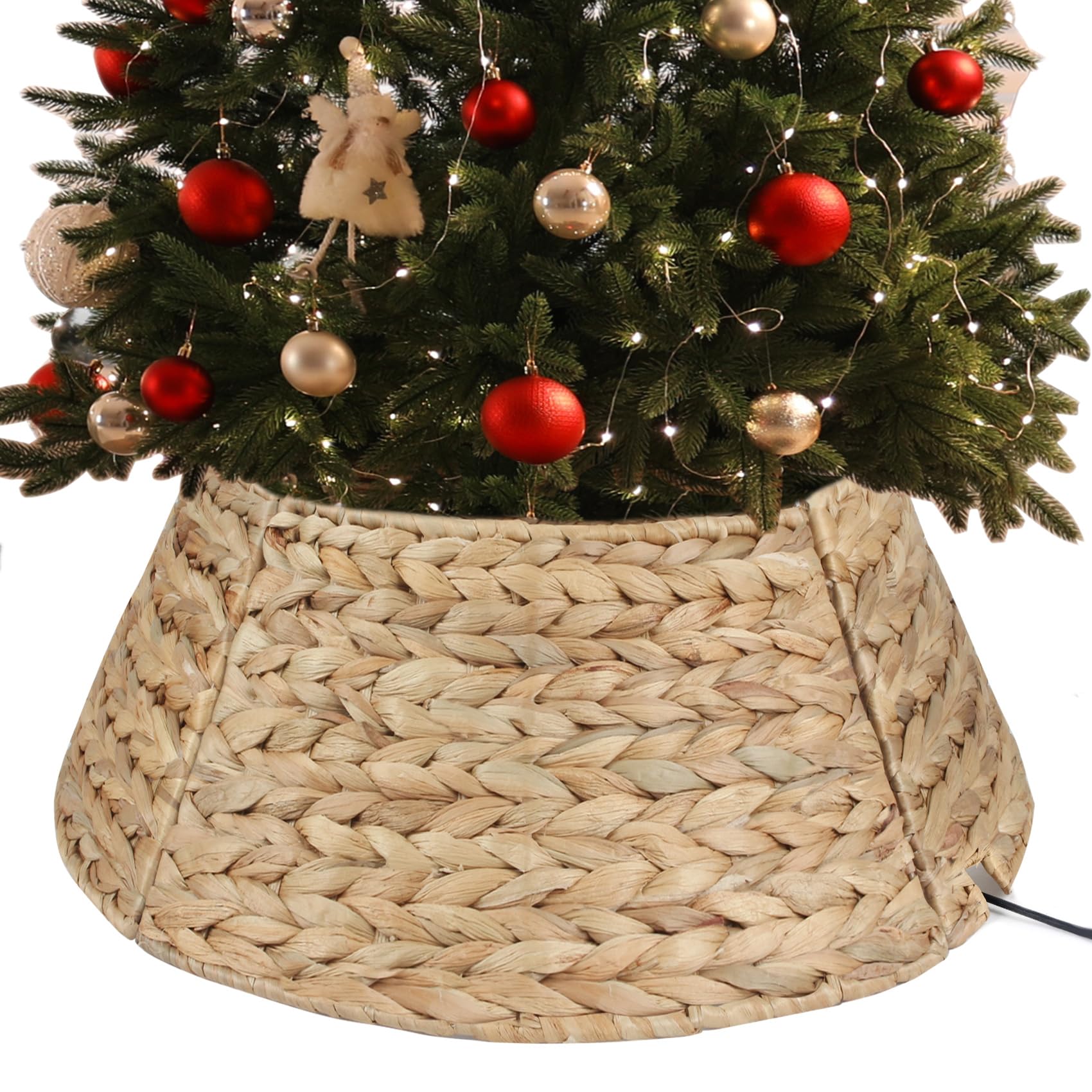 Amazon.com: Christmas Tree Collar, Round Tree Collar Hyacinth Handwoven ...