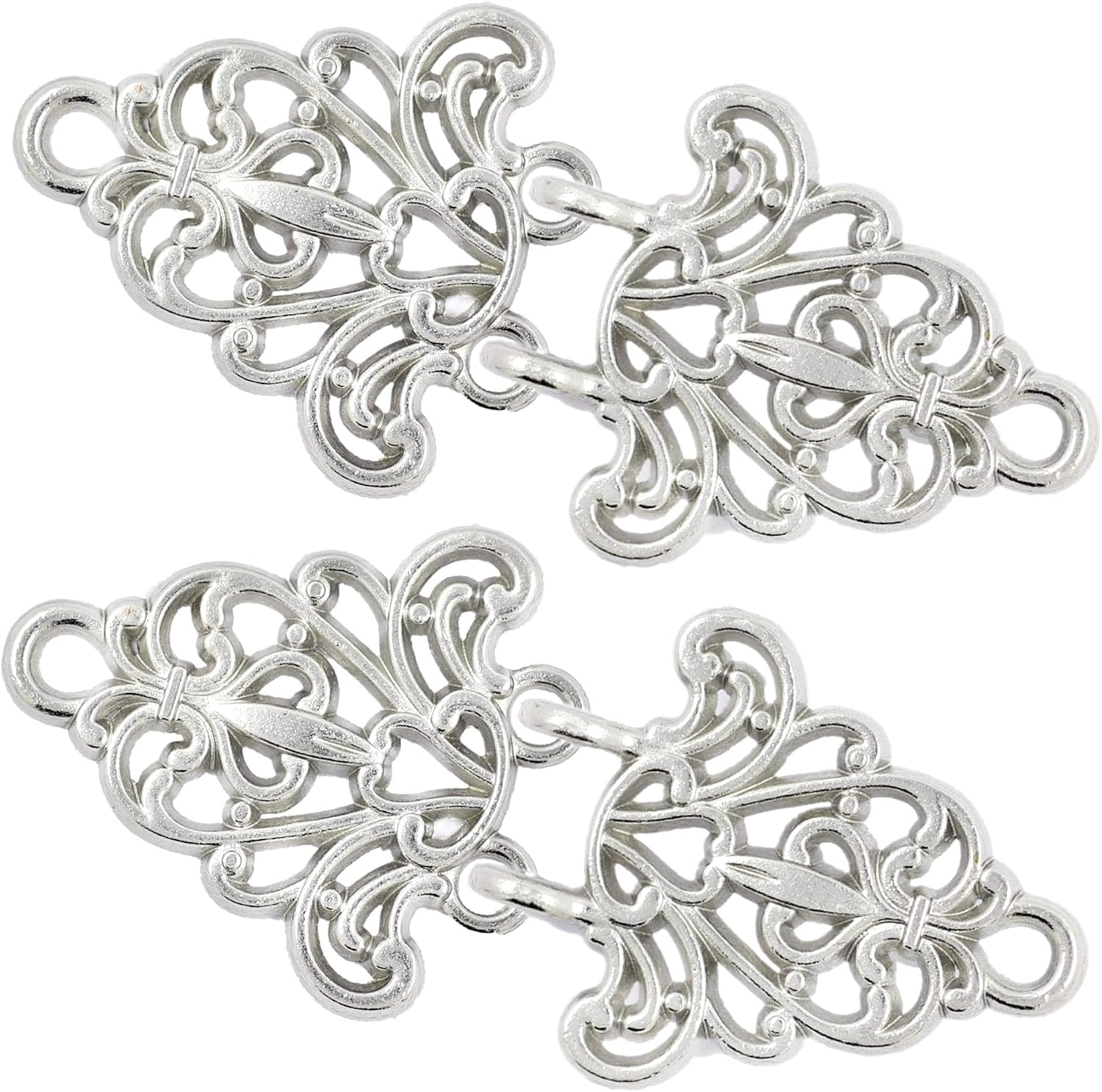 Amazon.com: Bezelry 4 Pairs Filigree Trivet Cape or Cloak Clasp ...
