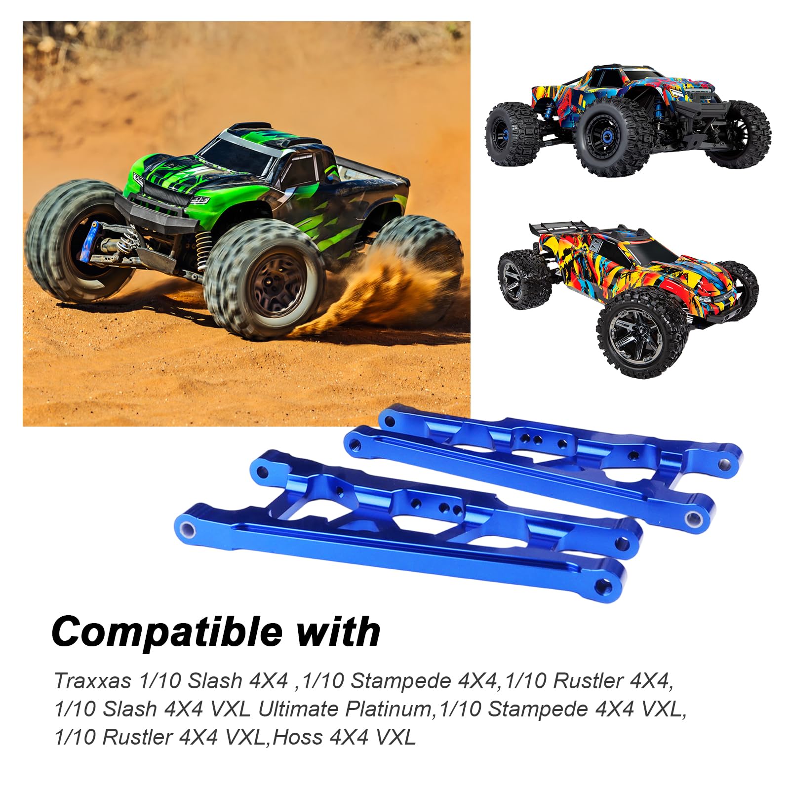 Snapklik.com : HobbyPark Aluminum Front & Rear Suspension Arms For 1/10 ...