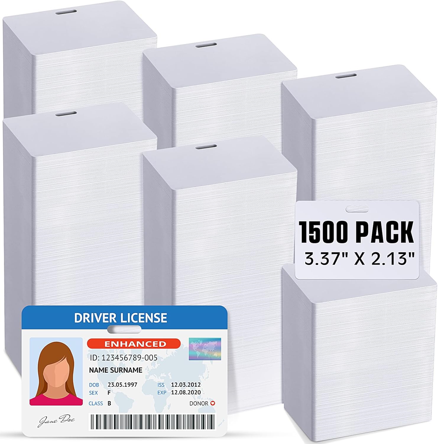 Amazon.com : Yexiya 1500 Pcs Blank PVC Cards Bulk ID Badge Printers ...