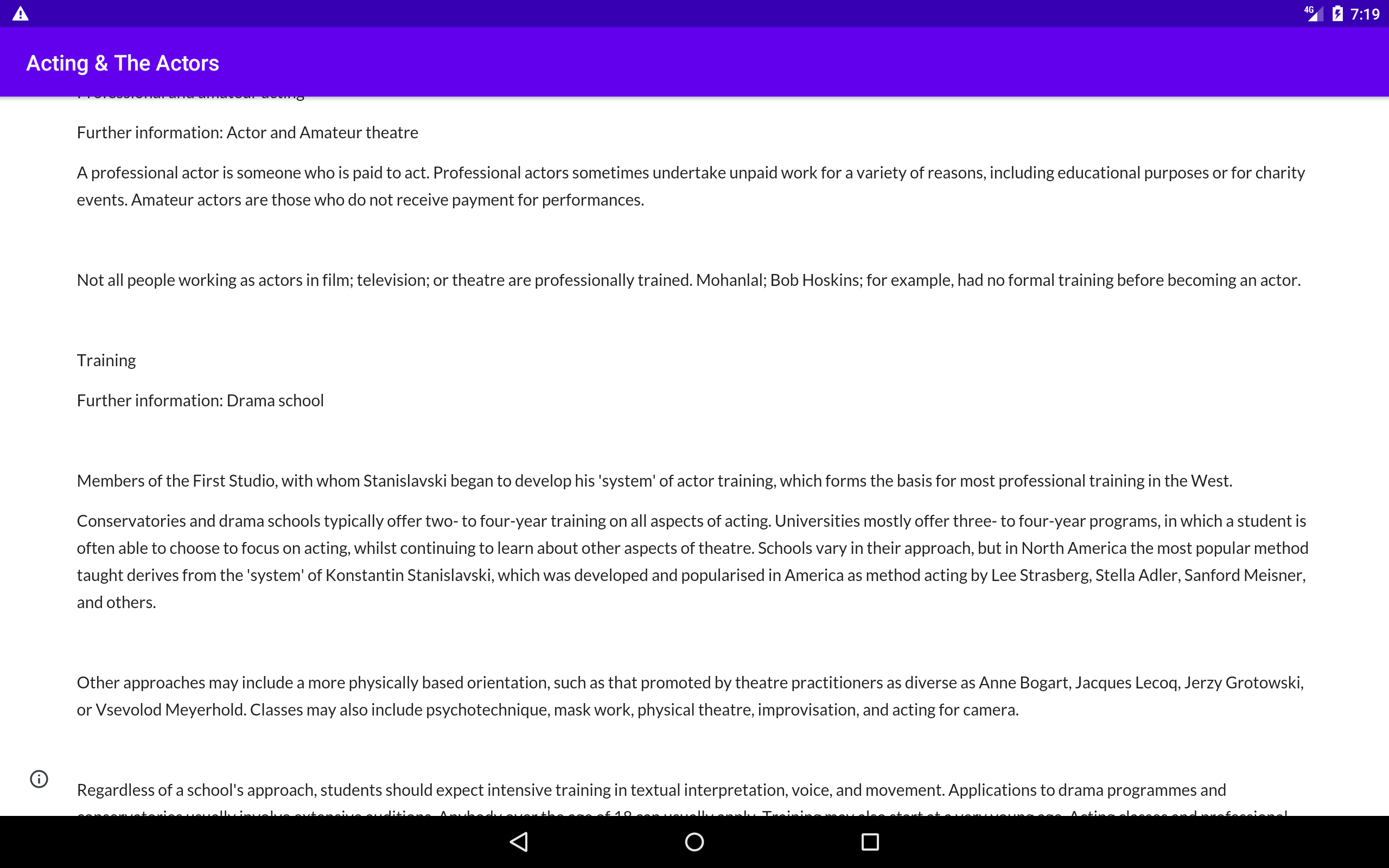 Acting & The Actors - App on Amazon Appstore