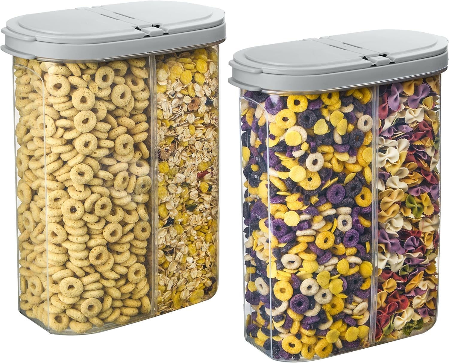 Amazon.com: Pack of 2 (2.6L) BPA Free Cereal Storage Containers 2-in-1 ...