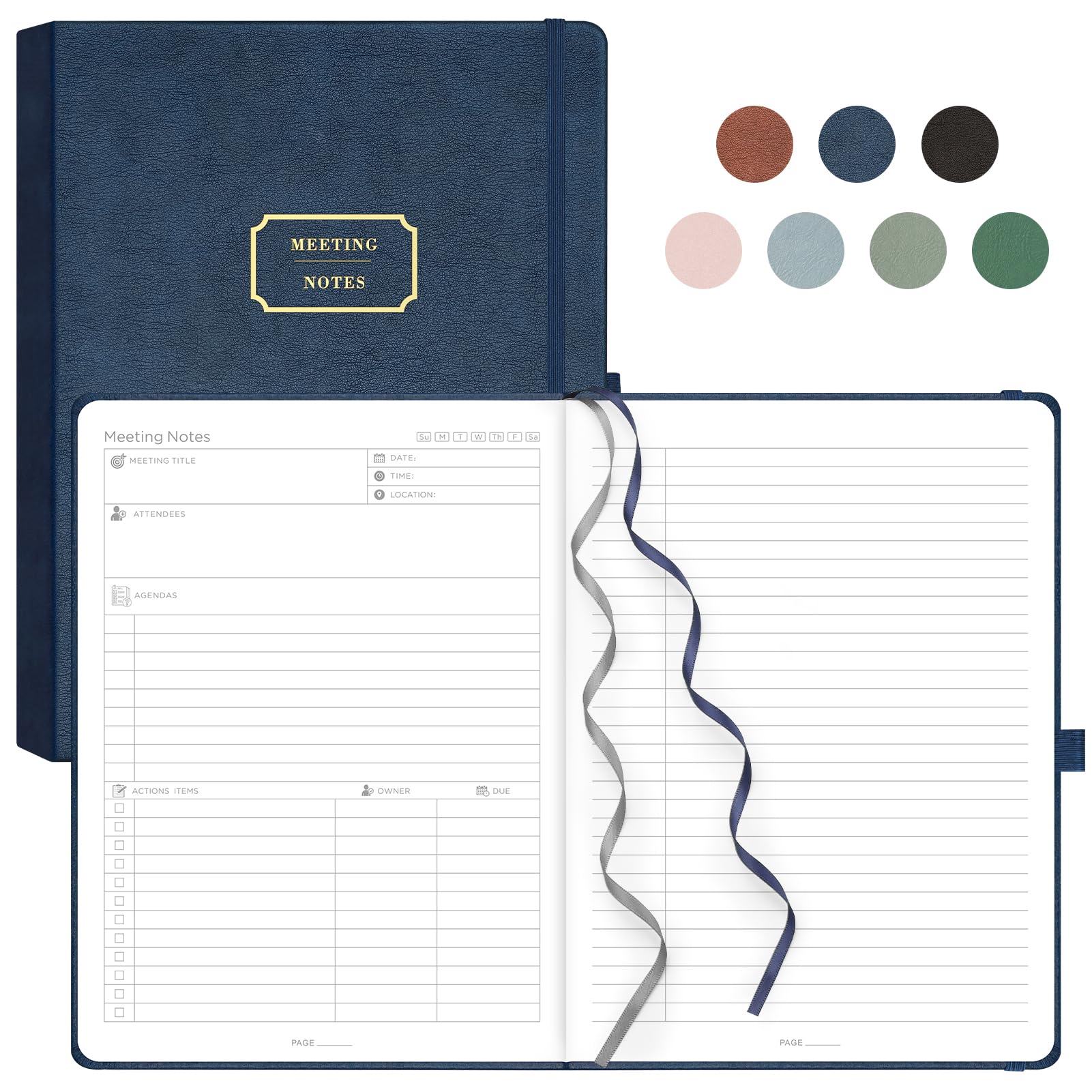 Amazon.com : EMSHOI Meeting Notebook for Work with Action Items - 320 ...