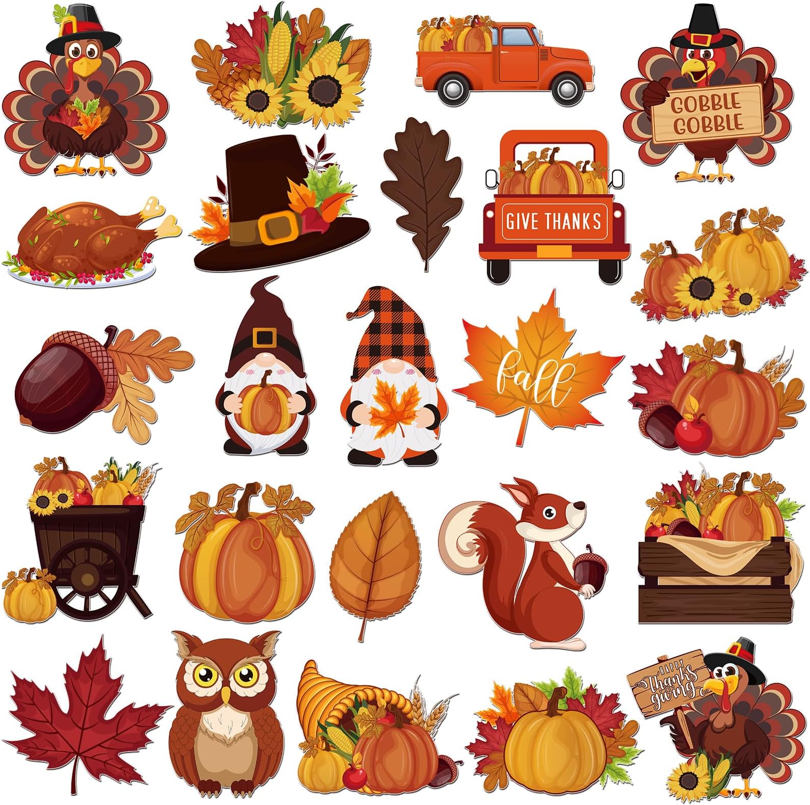Amazon.com: Umigy 24 Pcs Thanksgiving Magnets Pumpkin Fridge Magnets ...