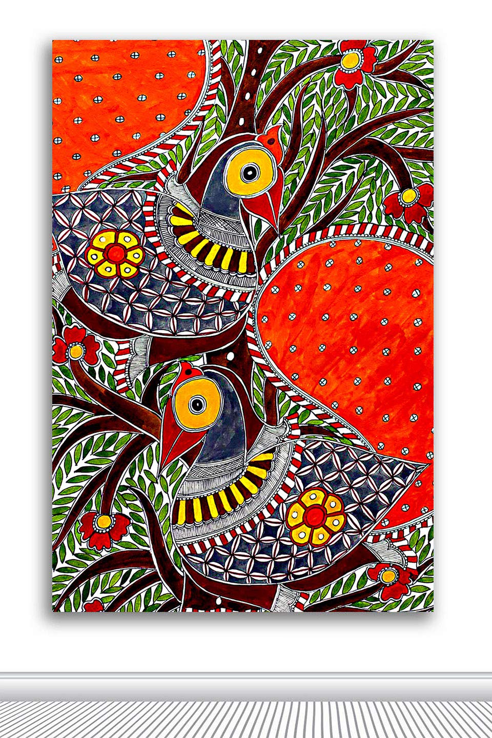 Tamatina Kalamkari Canvas Paintings Birds In Forest Traditional ...