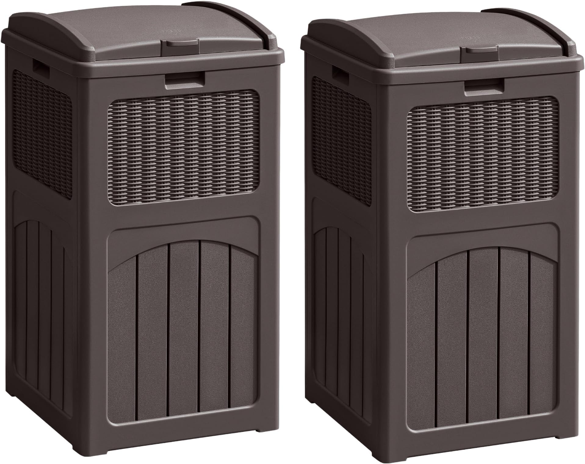 Amazon.com: Greesum 33 Gallon Outdoor Trash Can with Lid, Waterproof ...