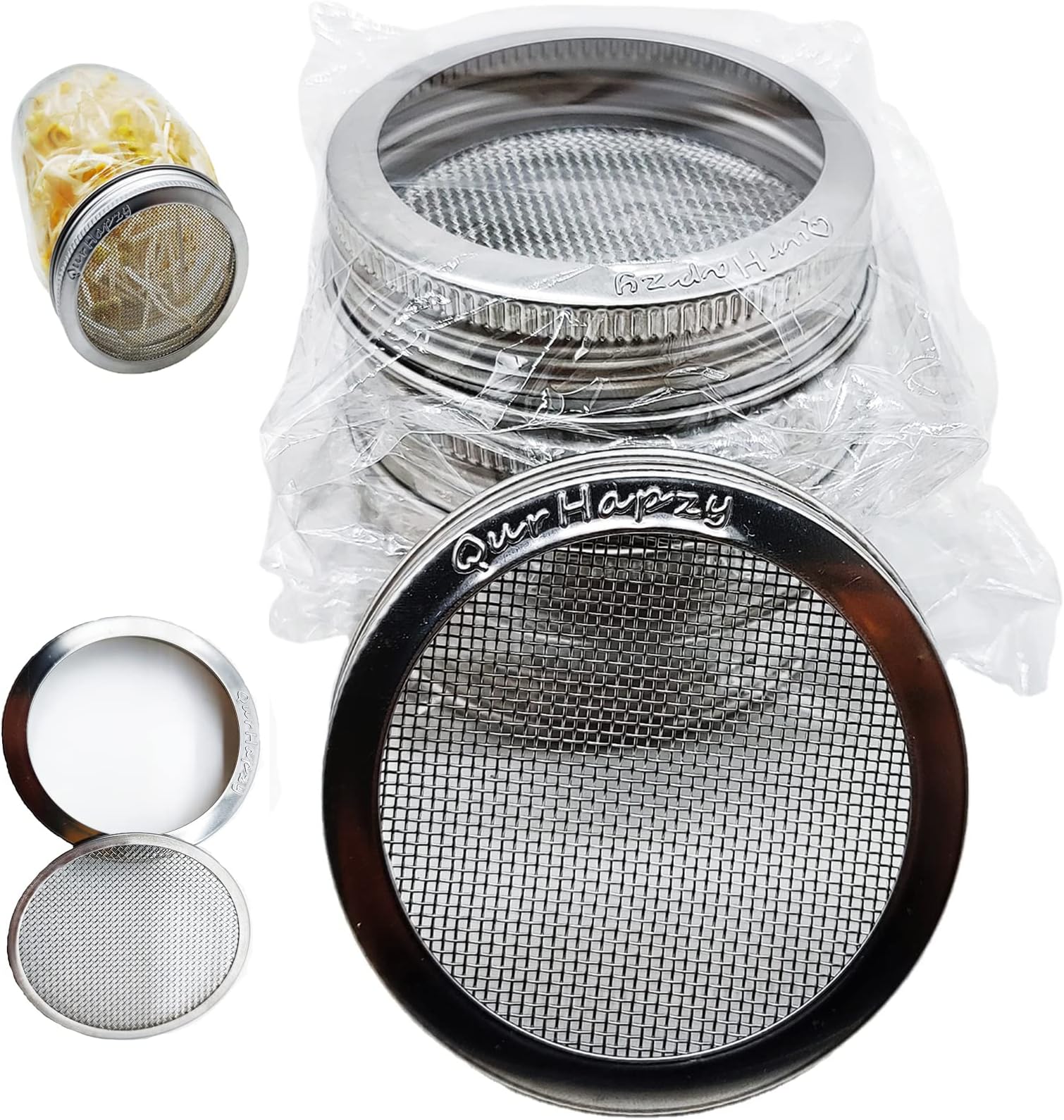 Amazon.com: FEBFLO Sprouting Lids, 316 Stainless Steel Screen Lid for ...