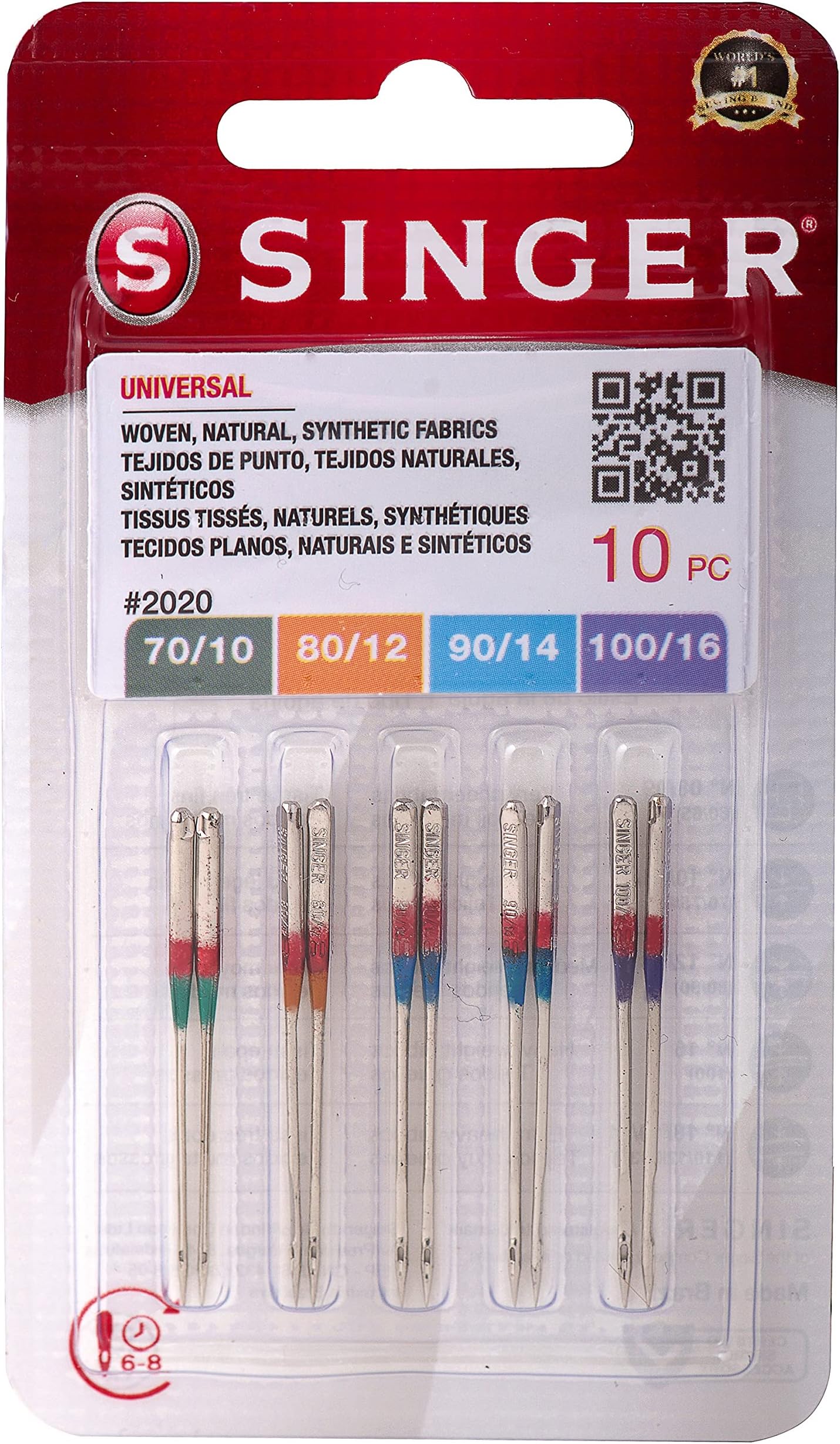 SINGER Lot de 10 aiguilles universelles pour machine à coudre ...