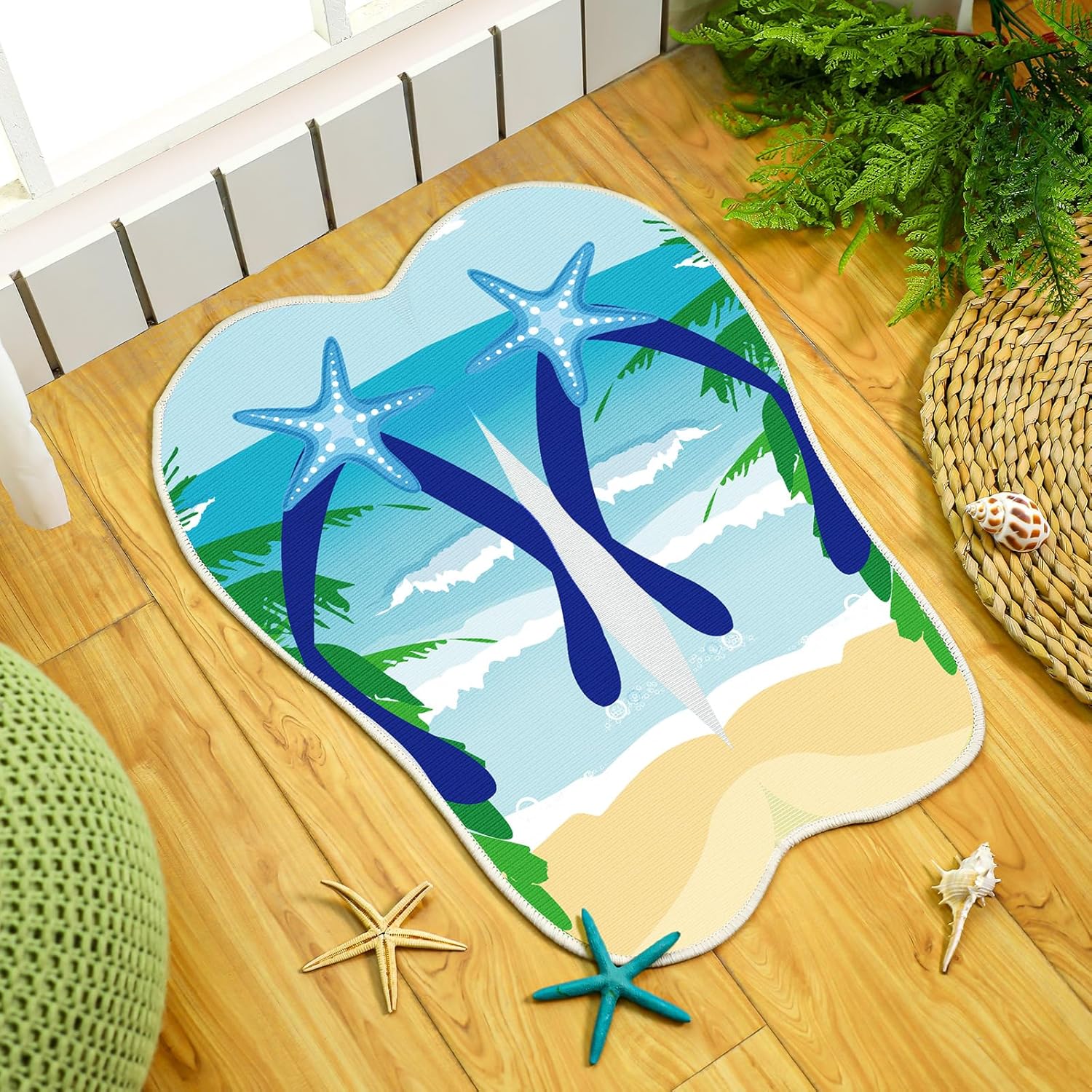 Amazon.com: Shellwei Summer Bathroom Rug Cute Hawaiian Slipper Style ...