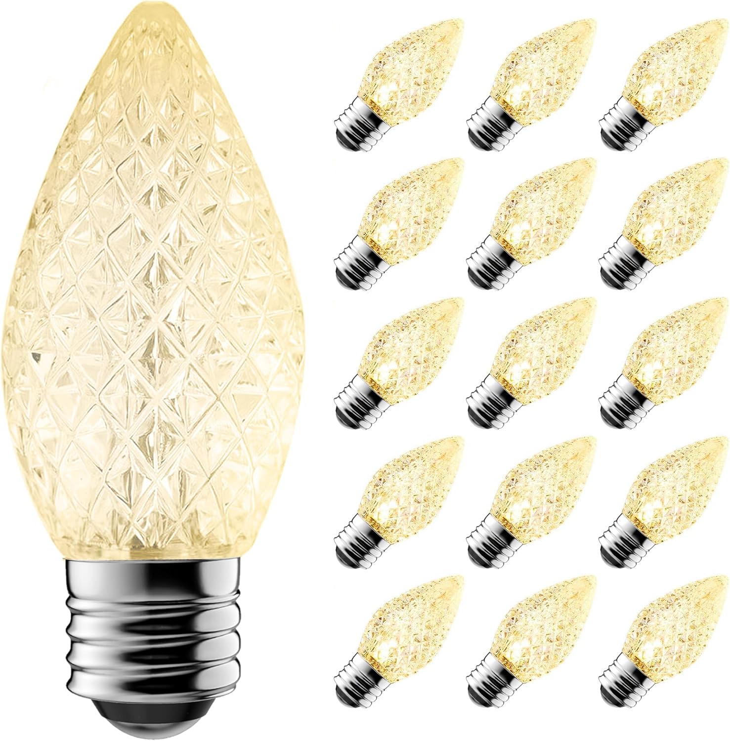 Upgraded 25-Pack C7 LED Christmas Light Replacement Bulbs, Shatterproof ...