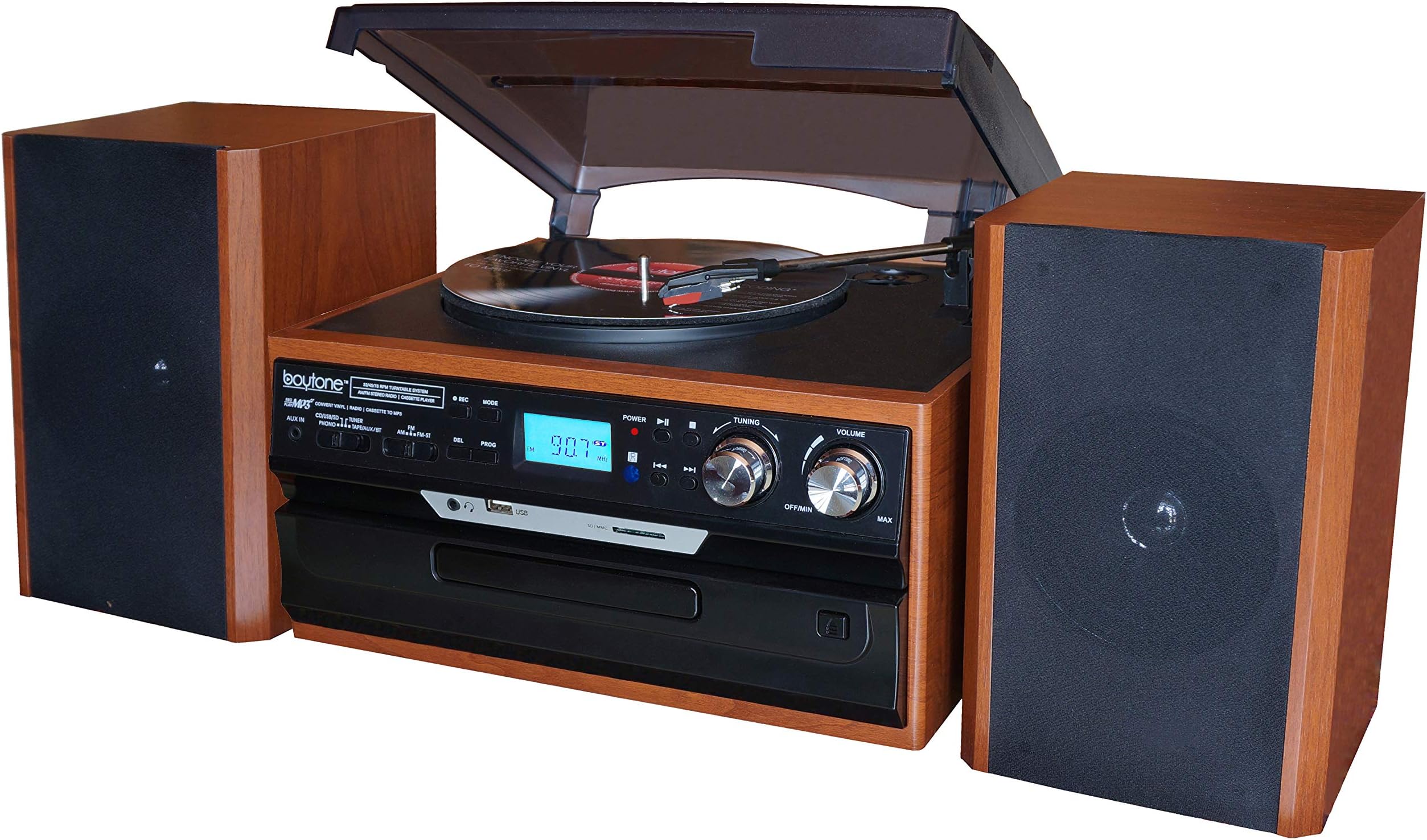 LoopTone Reproductor de discos de vinilo 9 en 1 3 velocidades Bluetooth ...