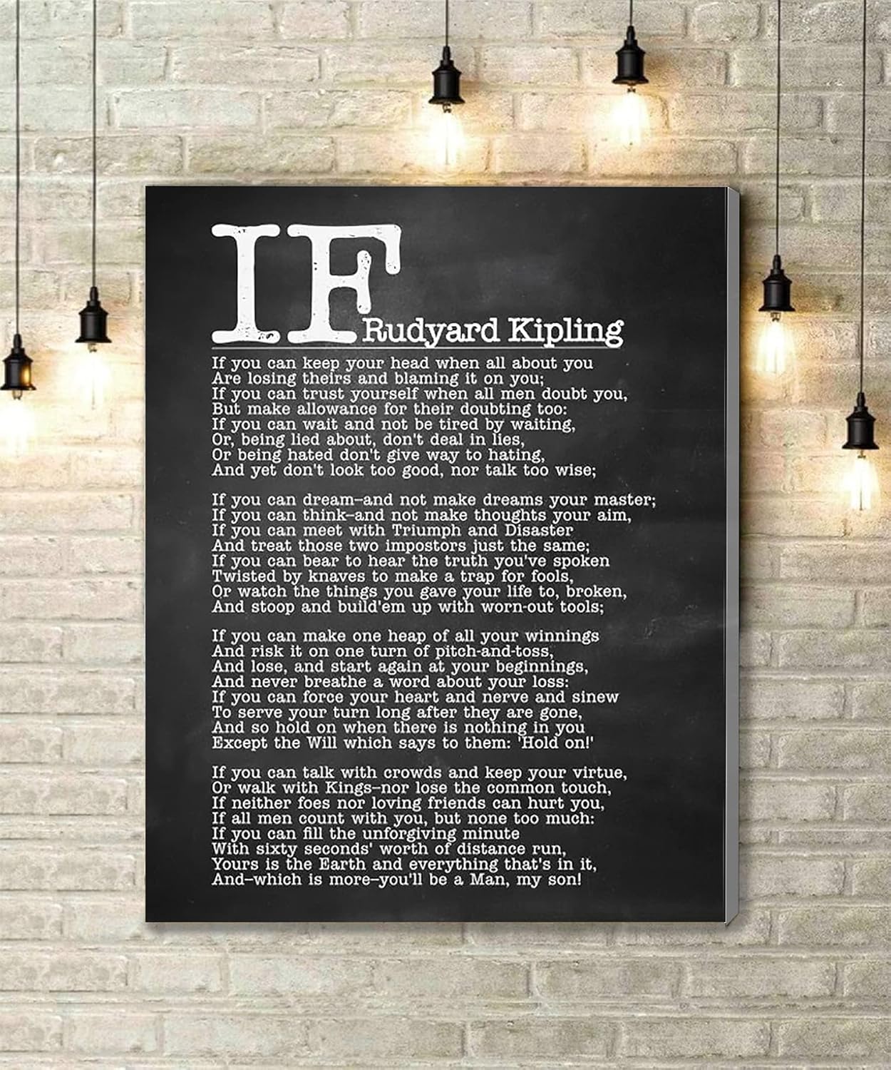 Amazon.com: Canvas Wall Art If Poem,Rudyard Kipling Quote,If Poem Print ...