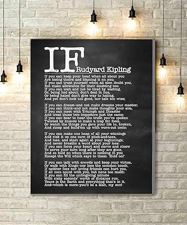 Amazon.com: Canvas Wall Art If Poem,Rudyard Kipling Quote,If Poem Print ...