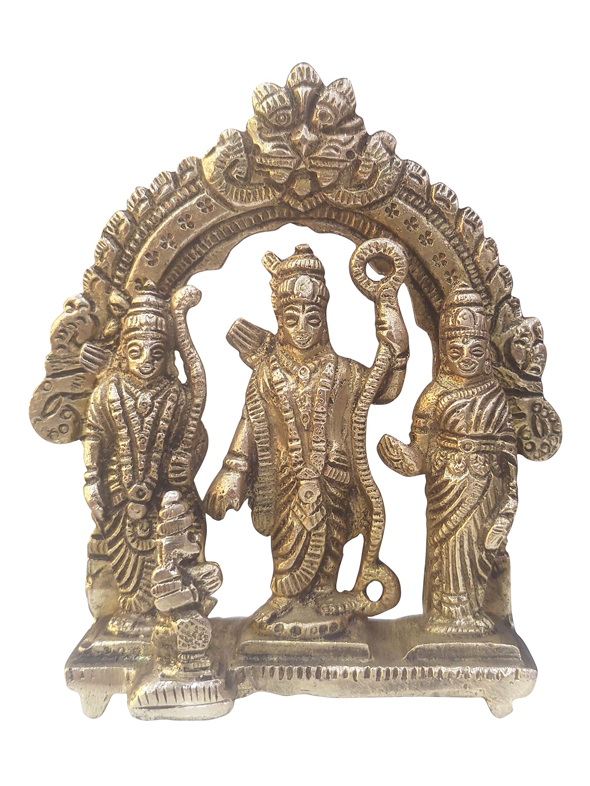 Brass Ram Darbar Hanuman Sita Laxman Idol Murti For Pooja | Desertcart ...