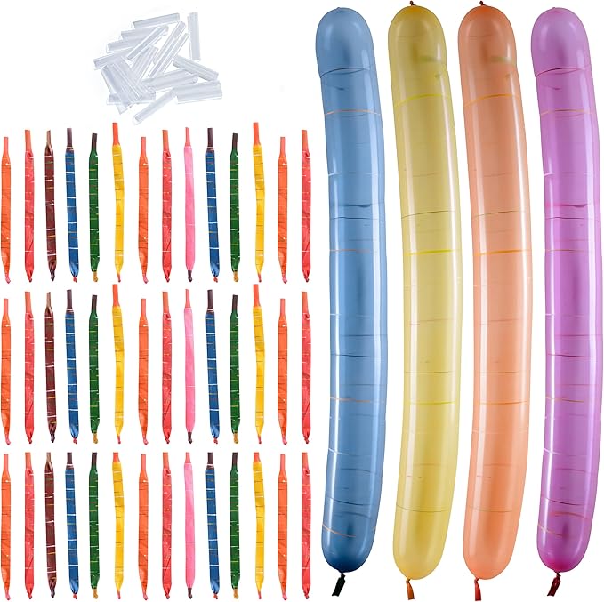 PREXTEX 120 Rocket Balloons with Tubes, Screamer Whistling Noise Party ...