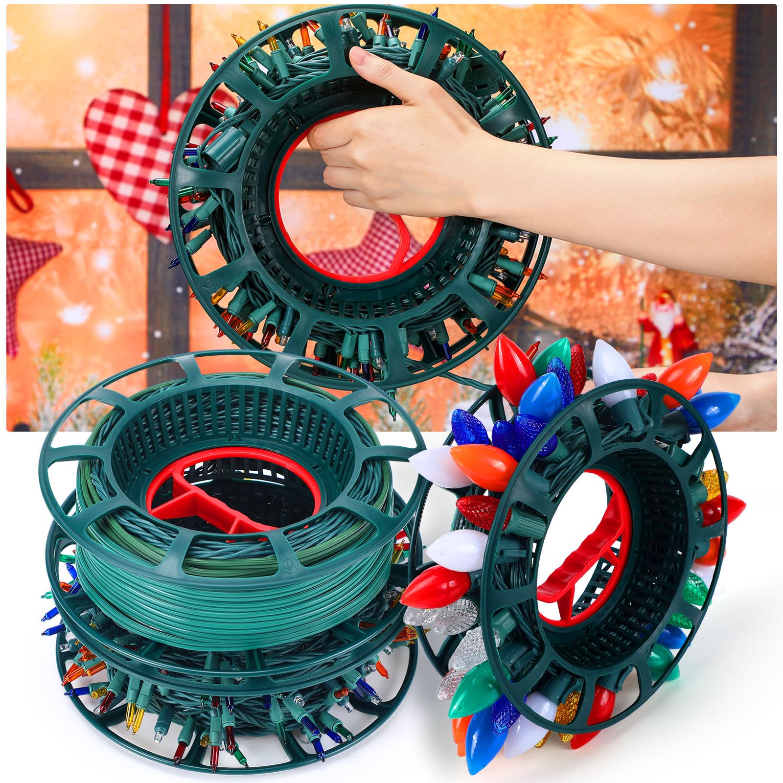 Amazon.com: Reallnaive 3 Pcs Light Storage Holder Christmas Light Cord ...