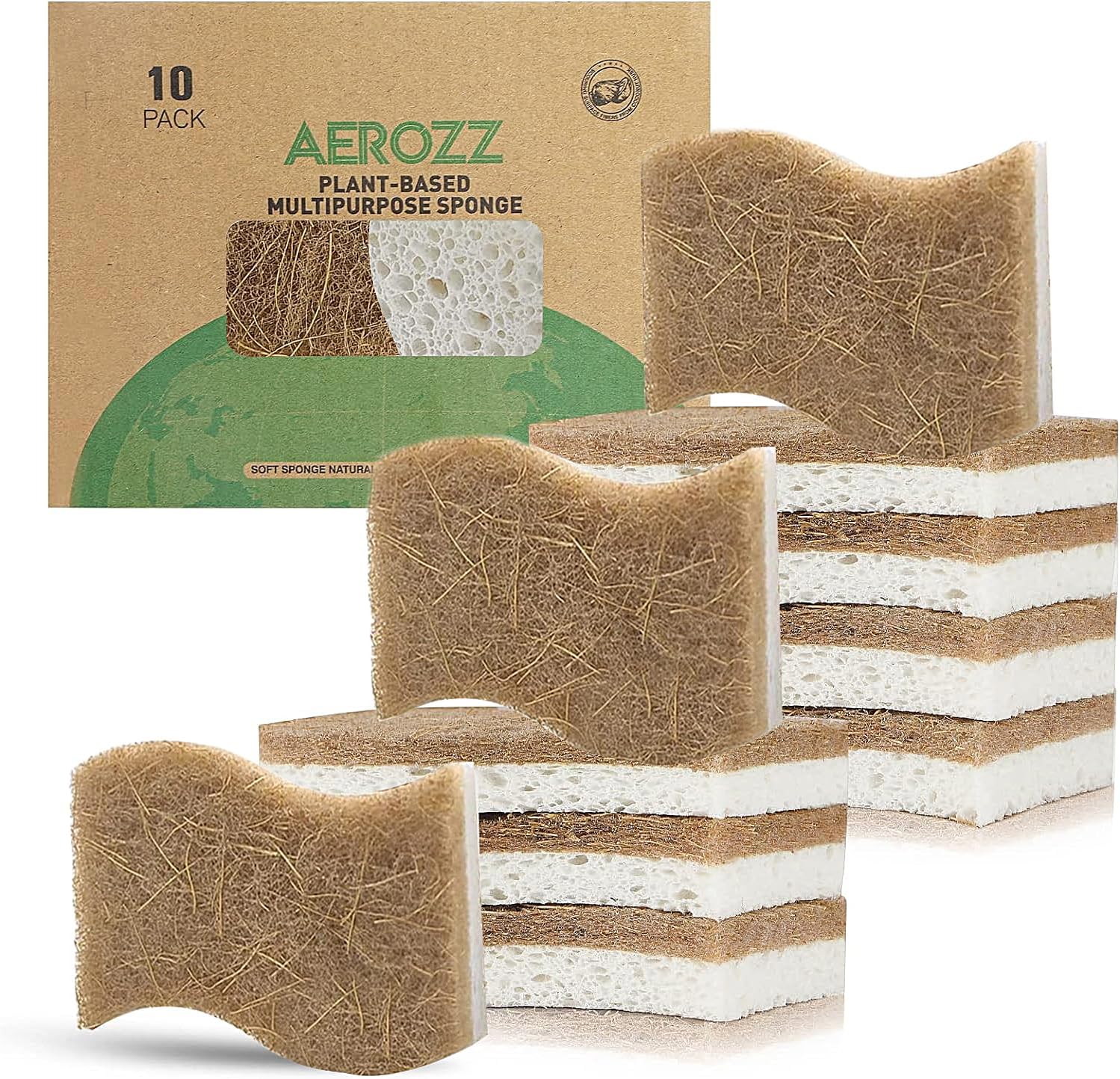 Amazon.com: AIRNEX Natural Kitchen Sponges Pack of 6 - Cellulose and ...