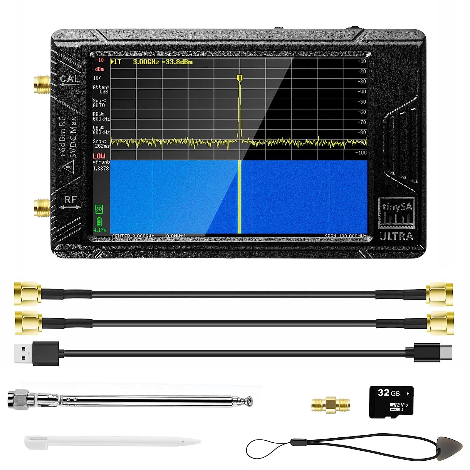 Snapklik.com : Upgraded TinySA Ultra Spectrum Analyzer, 4inch 100kHz-5 ...