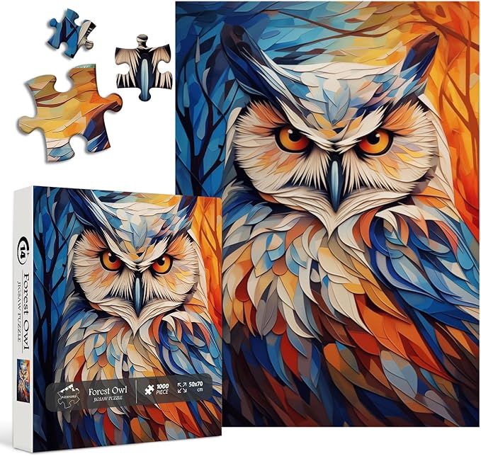 Amazon.com: PICKFORU Owl Puzzles for Adults 1000 Pieces, Forest Bird ...