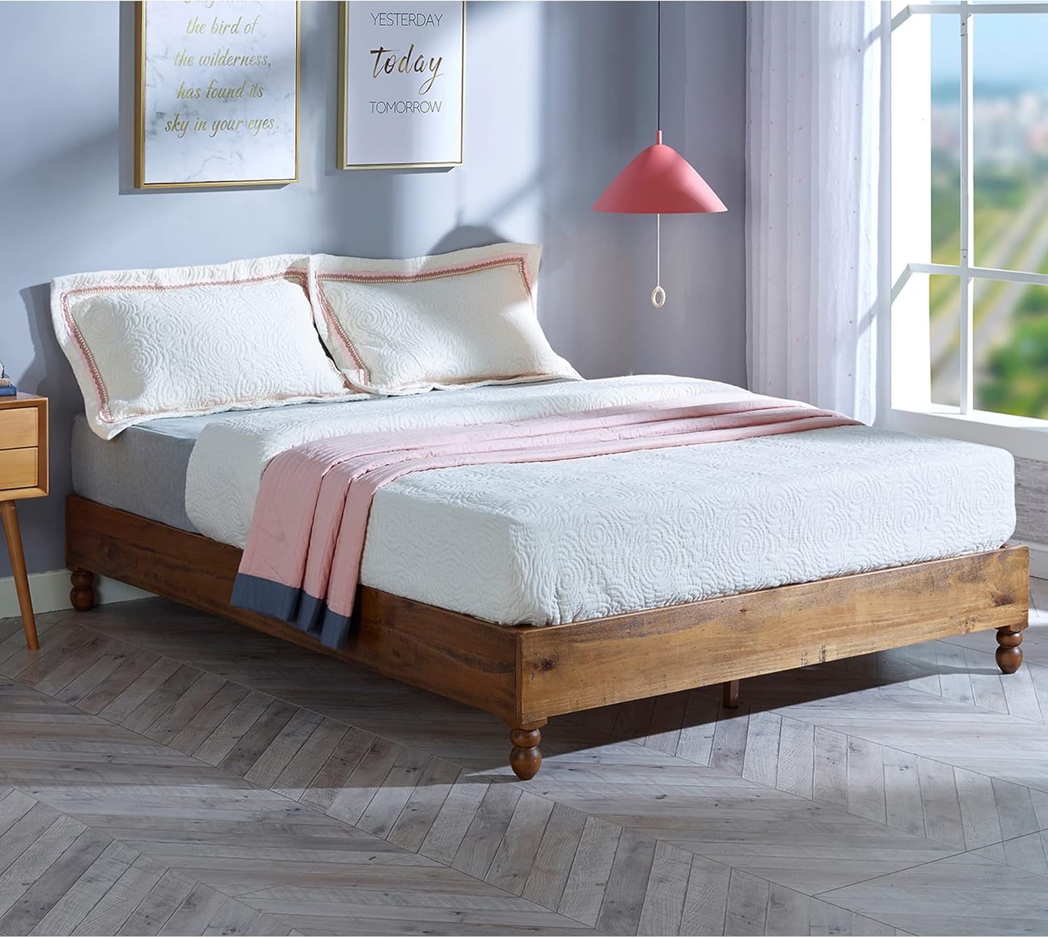 Amazon.com: BIKAHOM Phoenix Full Size Bed Frame, 12 Inch Solid Wood ...